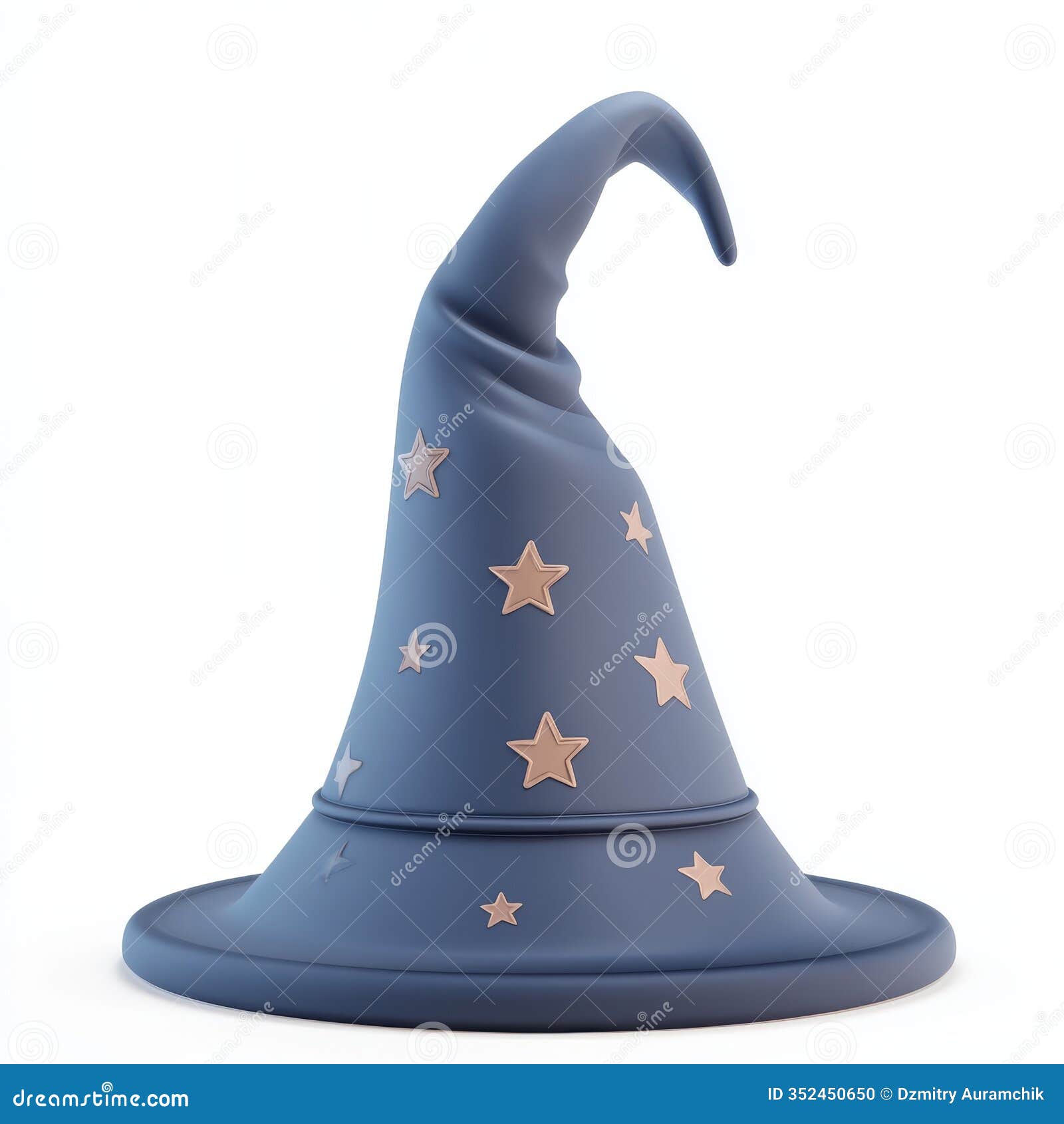 A Three-dimensional Rendering of a Cartoon Wizard S Hat, Featuring Stars and Moons in Motion ...