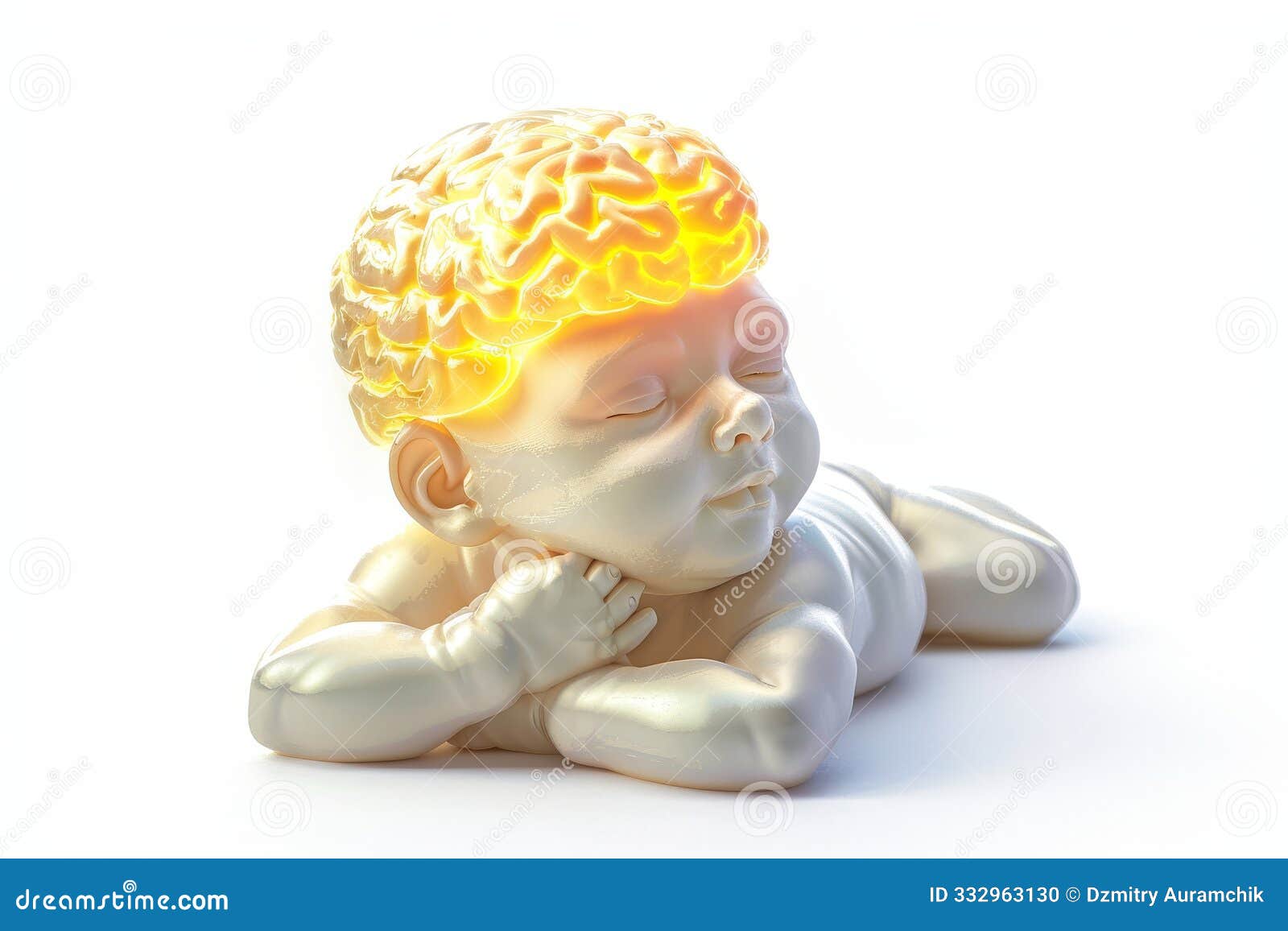 Three-dimensional Rendering of a Fetus Brain and Nervous System, 3D ...