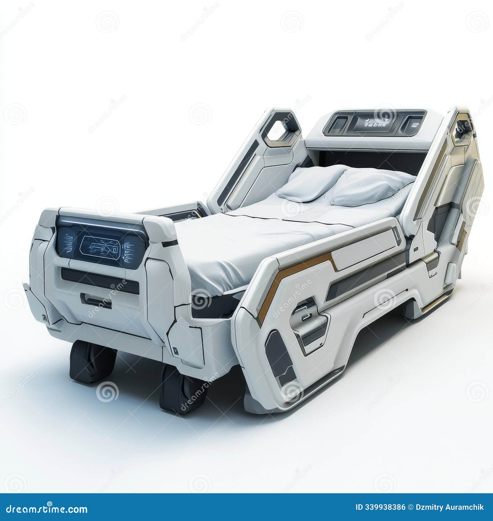 Three-dimensional Rendering of an Isolated Hospital Bed Against a ... Three-dimensional Rendering of an Isolated Hospital Bed Against a ...