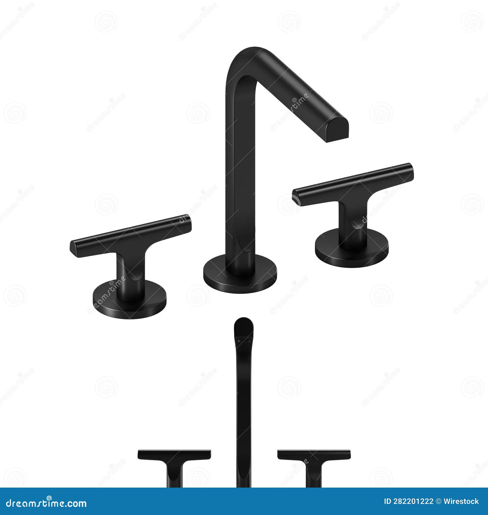 A 3d Render of a Modern Faucet Isolated on White Stock Illustration ...