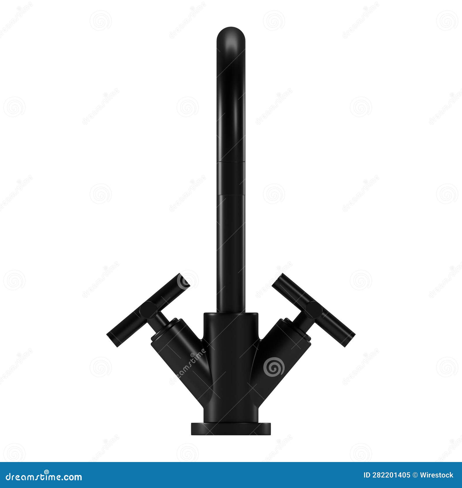 A 3d Render of a Modern Faucet Isolated on White Stock Illustration ...