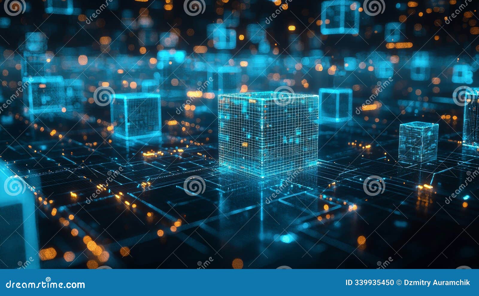 Three-dimensional Rendering of a Stack of Blue Containers Accompanied ...