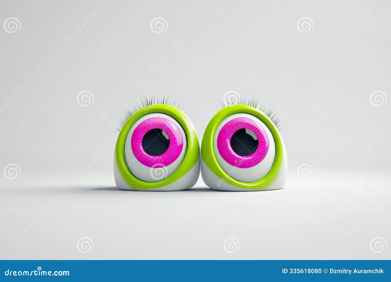 Three-dimensional Rendering of Two Realistic Human Eye Balls with Green ...