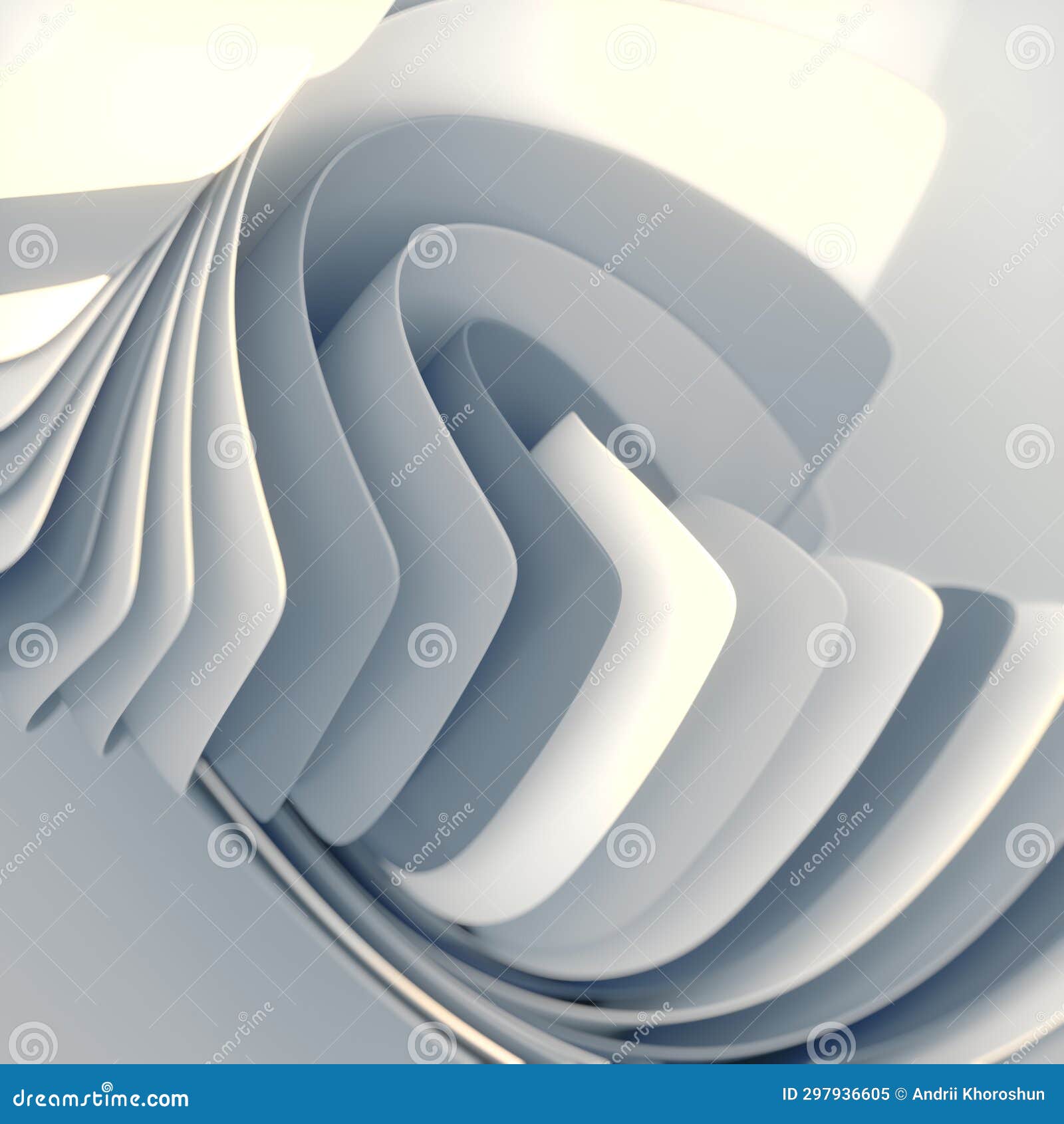 Three-dimensional Rendering of a White Geometric, Visually Complex and ...