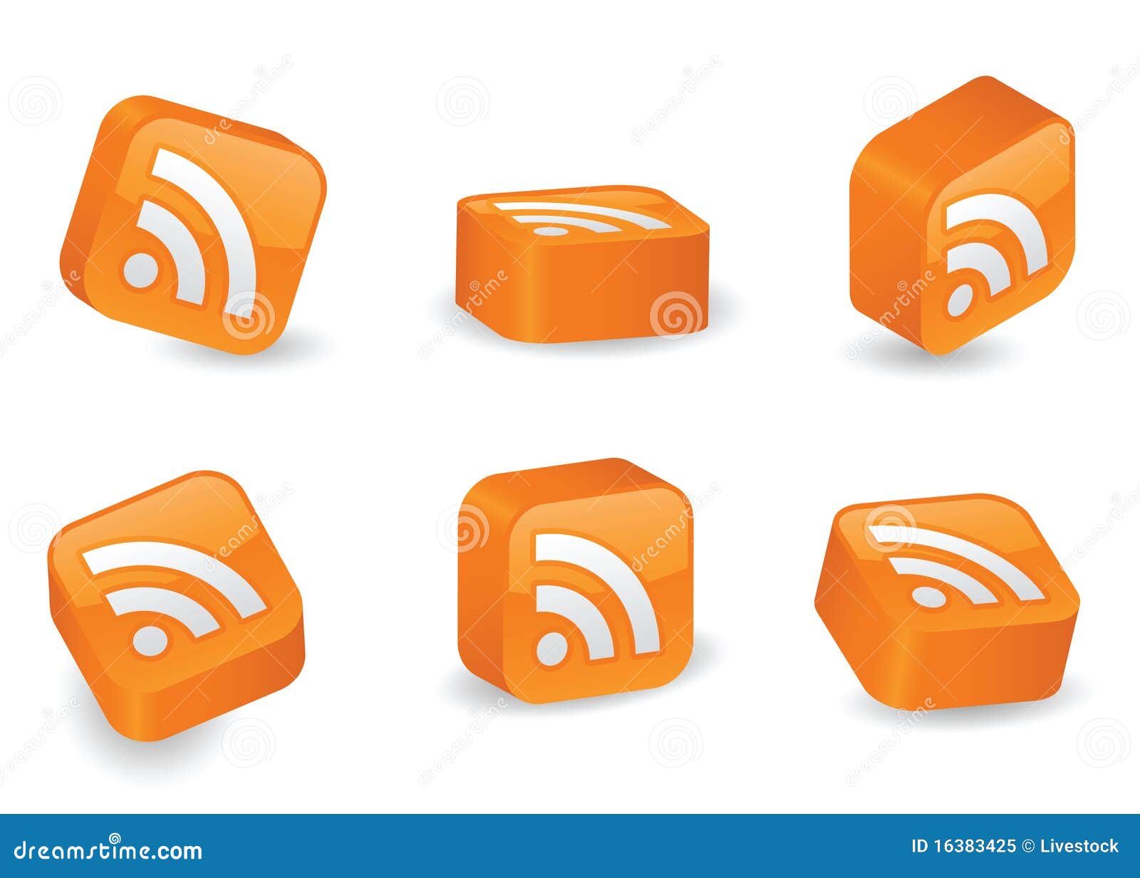 Three-Dimensional RSS Blocks Stock Vector - Illustration of orange ...