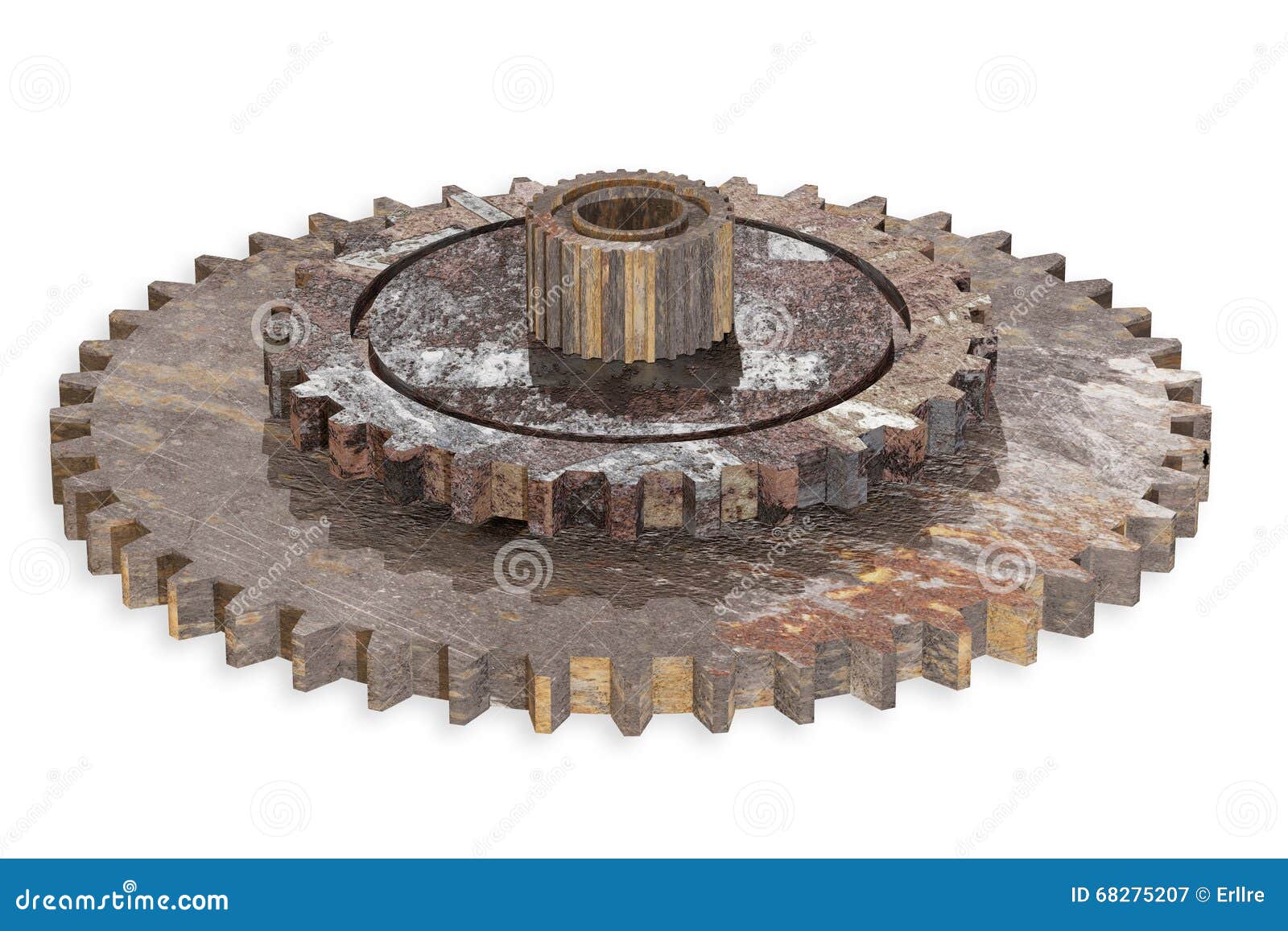 Three-dimensional Rusty Cogwheel Stock Illustration - Illustration of ...