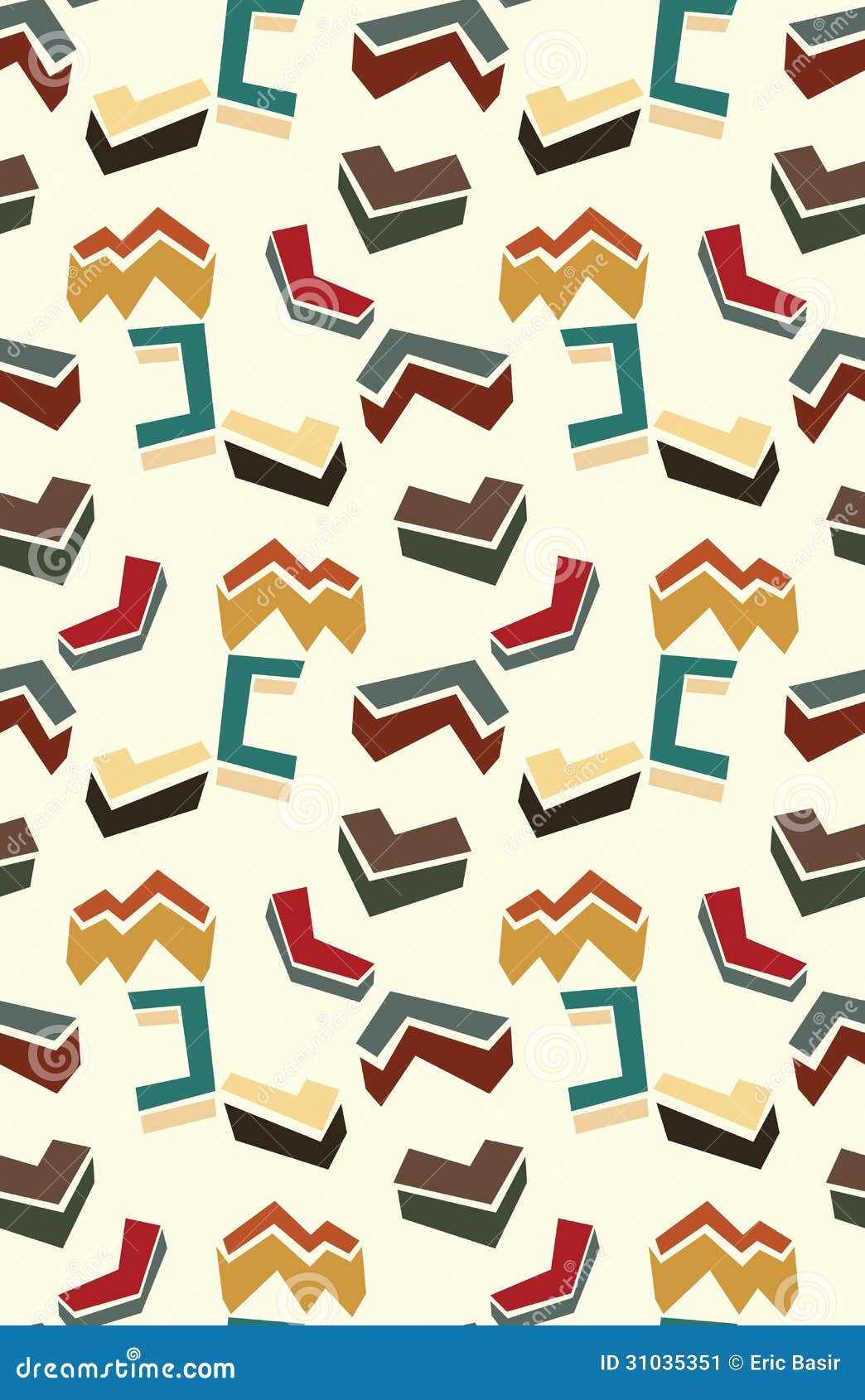 Three Dimensional Seamless Shapes Stock Vector - Illustration of vector ...