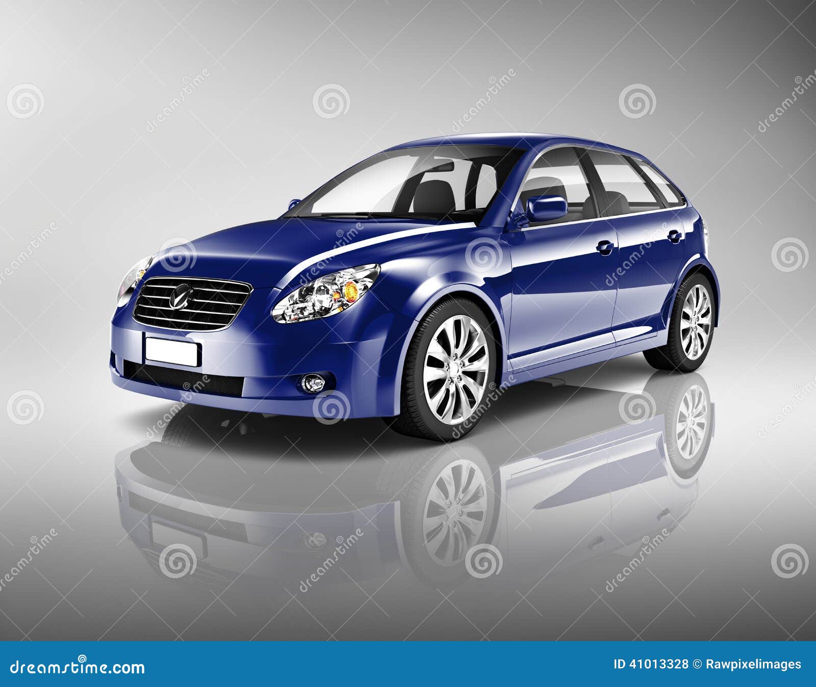 Blue Sedan Car Isolated - Vector | CartoonDealer.com #5910115
