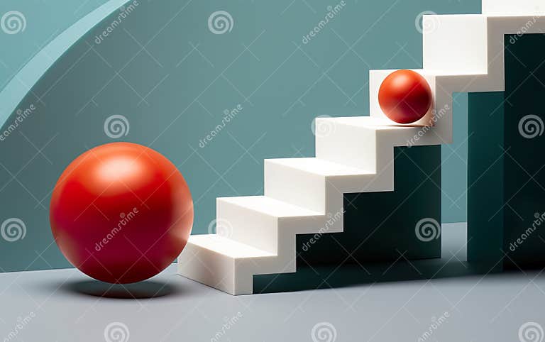 Three-dimensional Shapes Rendered in Complementary Colors, Creating a ...