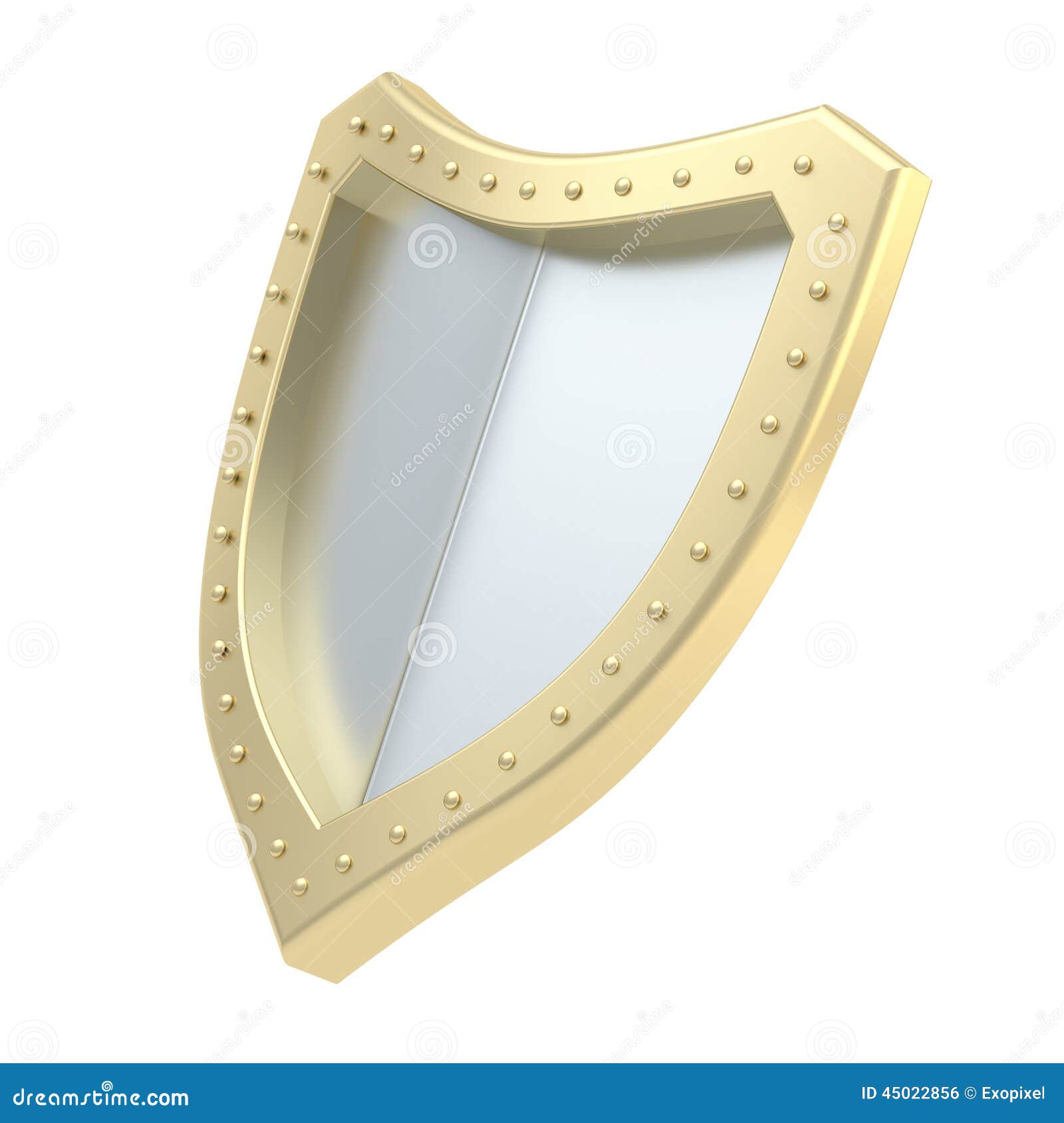 Three-dimensional Shield Symbol Isolated Stock Illustration ...