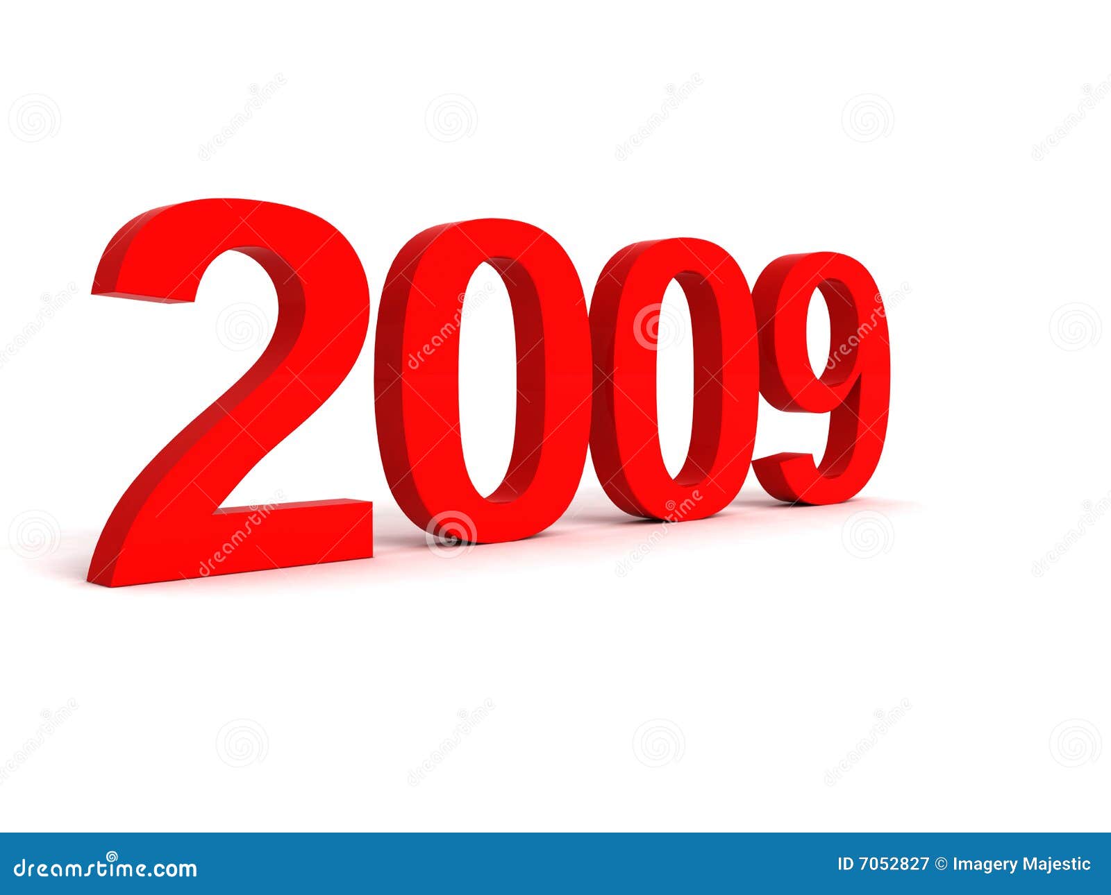 Three Dimensional Side View of 2009 Number Stock Illustration ...