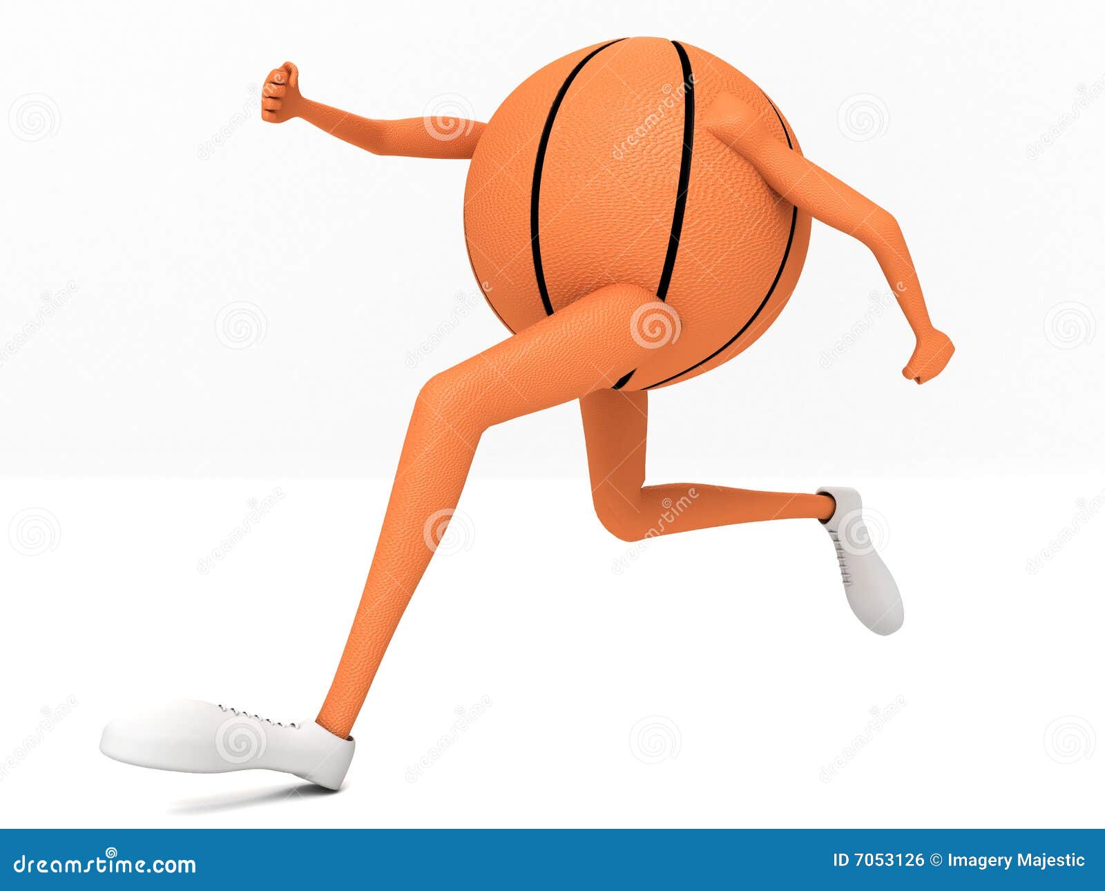 Three Dimensional Side View of Running Basket Ball Stock Illustration ...