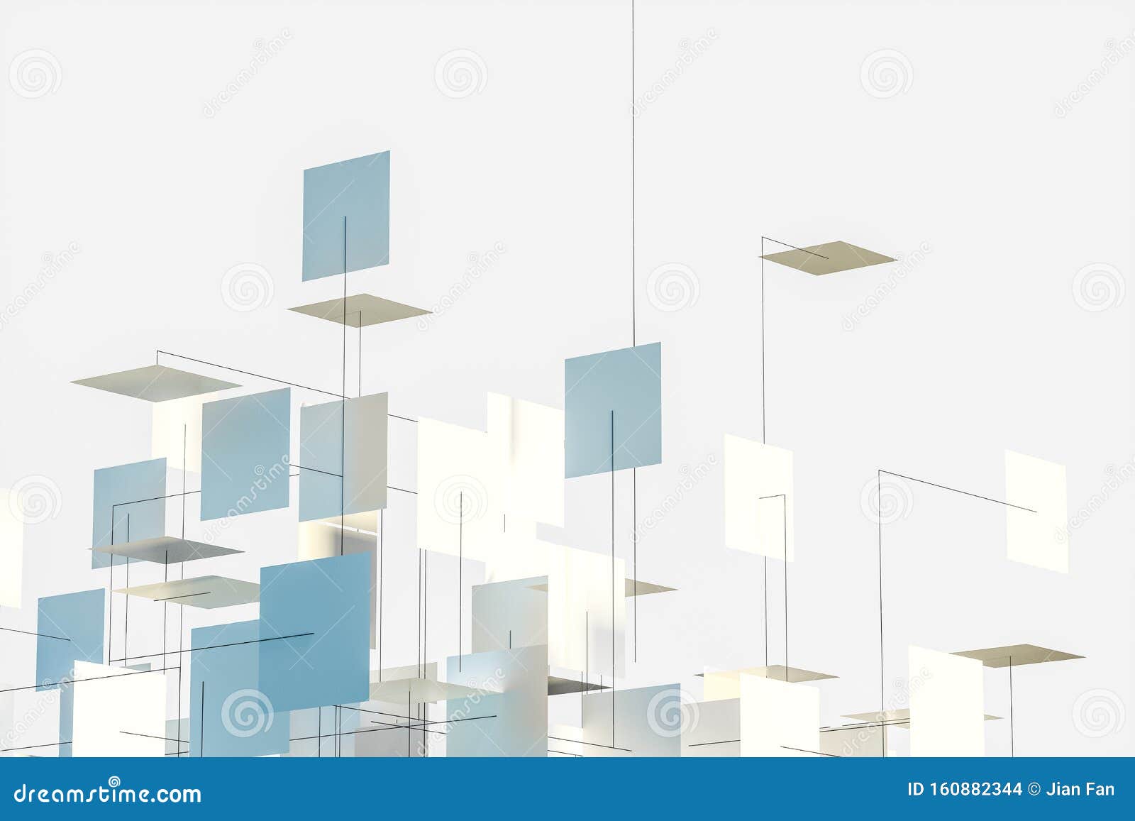 A Three-dimensional Space Composed of Square Planes, 3d Rendering Stock ...