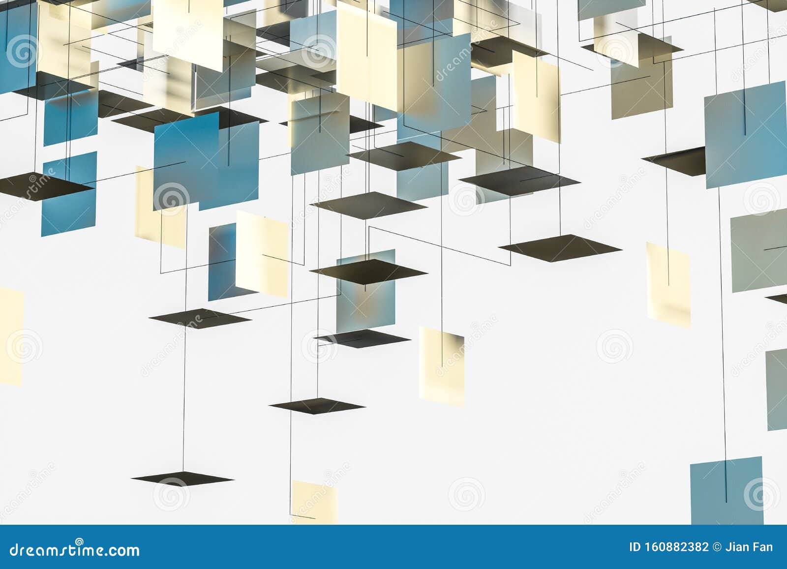 A Three-dimensional Space Composed of Square Planes, 3d Rendering Stock ...