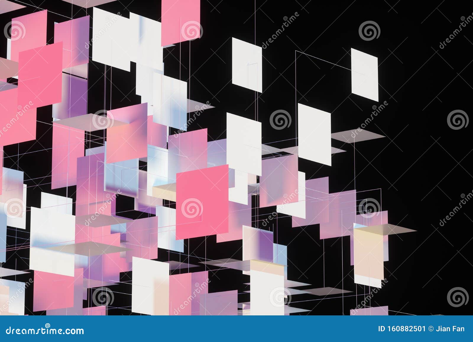 A Three-dimensional Space Composed of Square Planes, 3d Rendering Stock ...