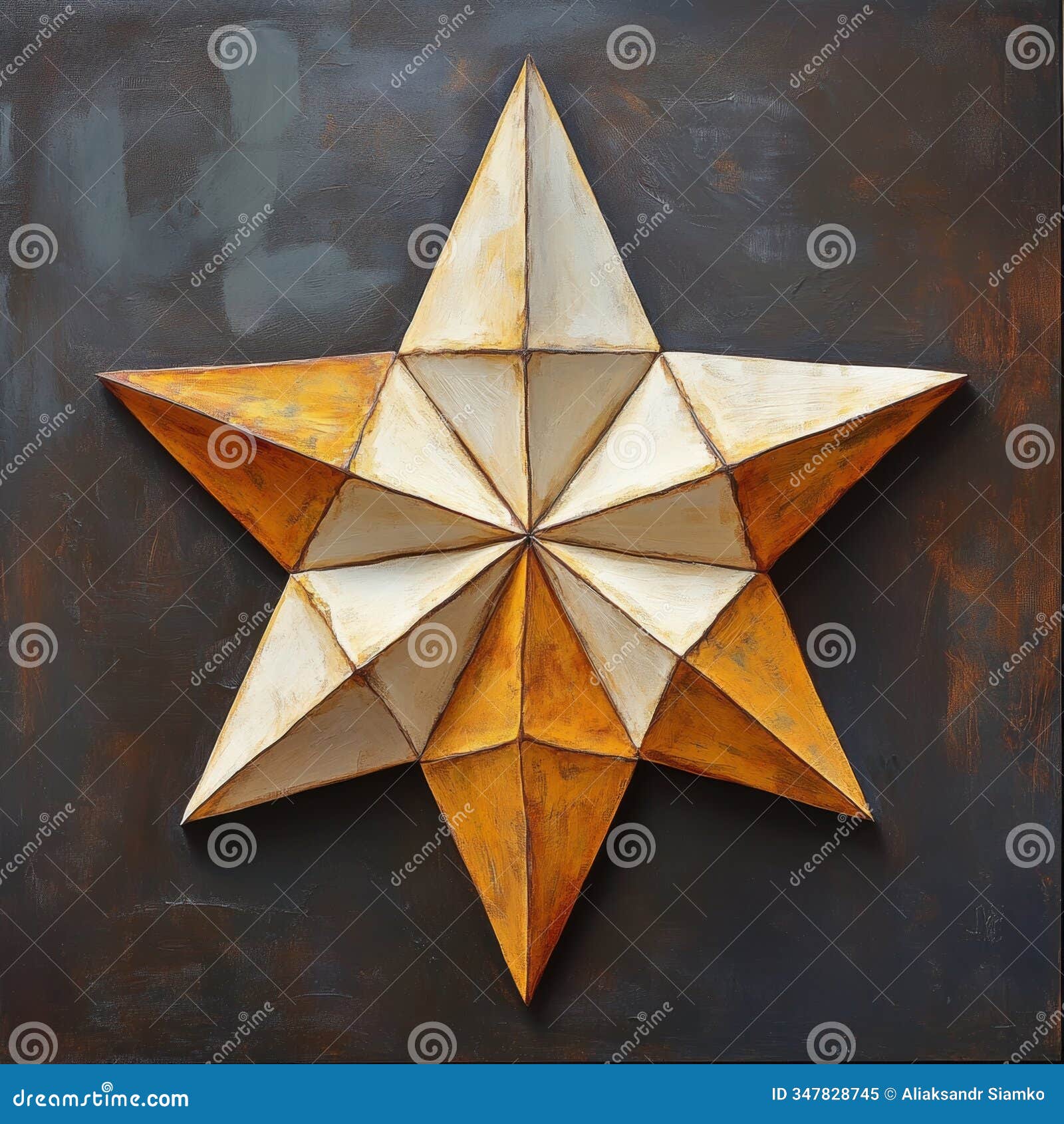 Three-dimensional Star Sculpture with a Textured Surface and Warm Tones ...