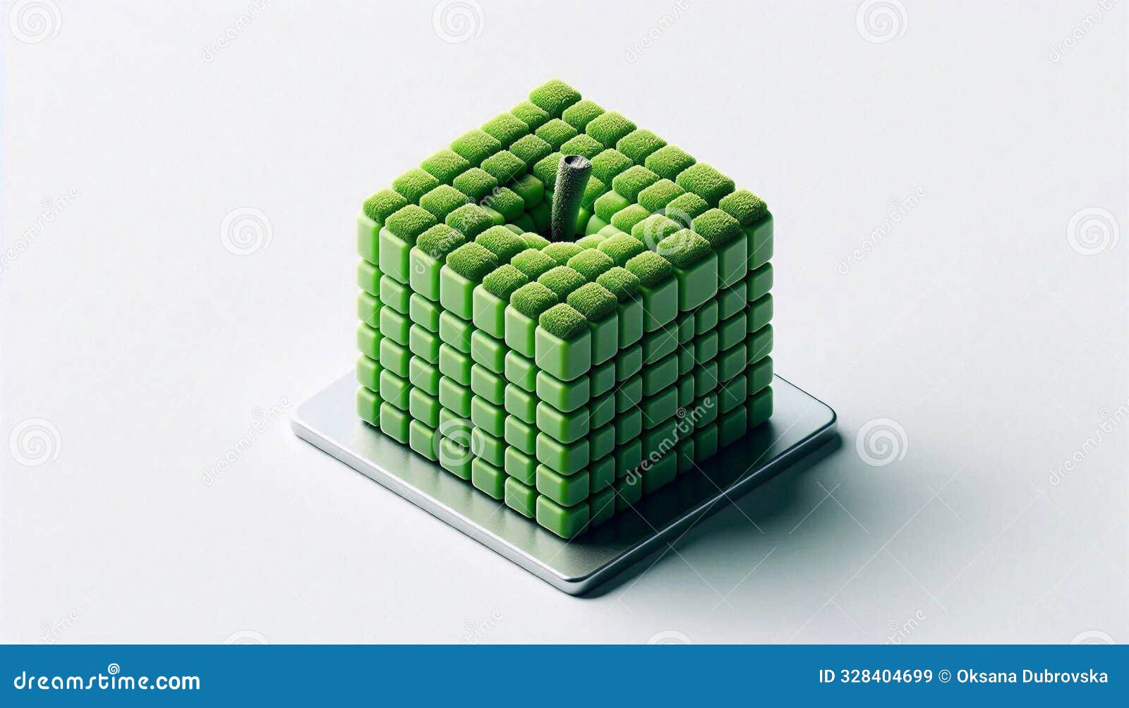 A Three-dimensional Structure that Resembles a Rubika`s Cube and Apple ...