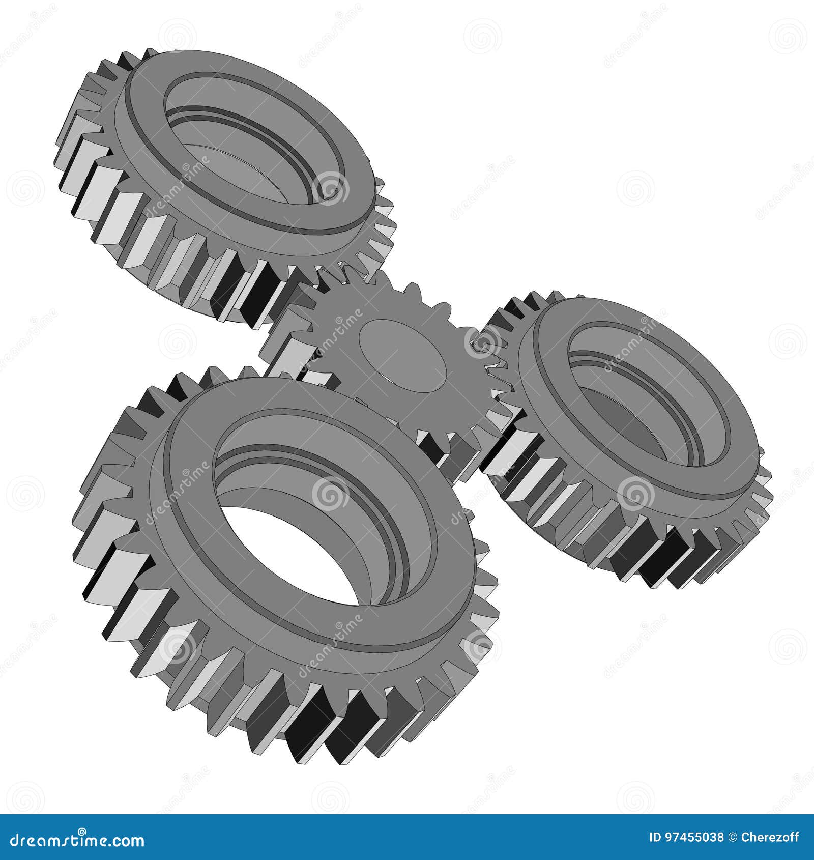 Three-dimensional Toothed Wheels Stock Vector - Illustration of ...