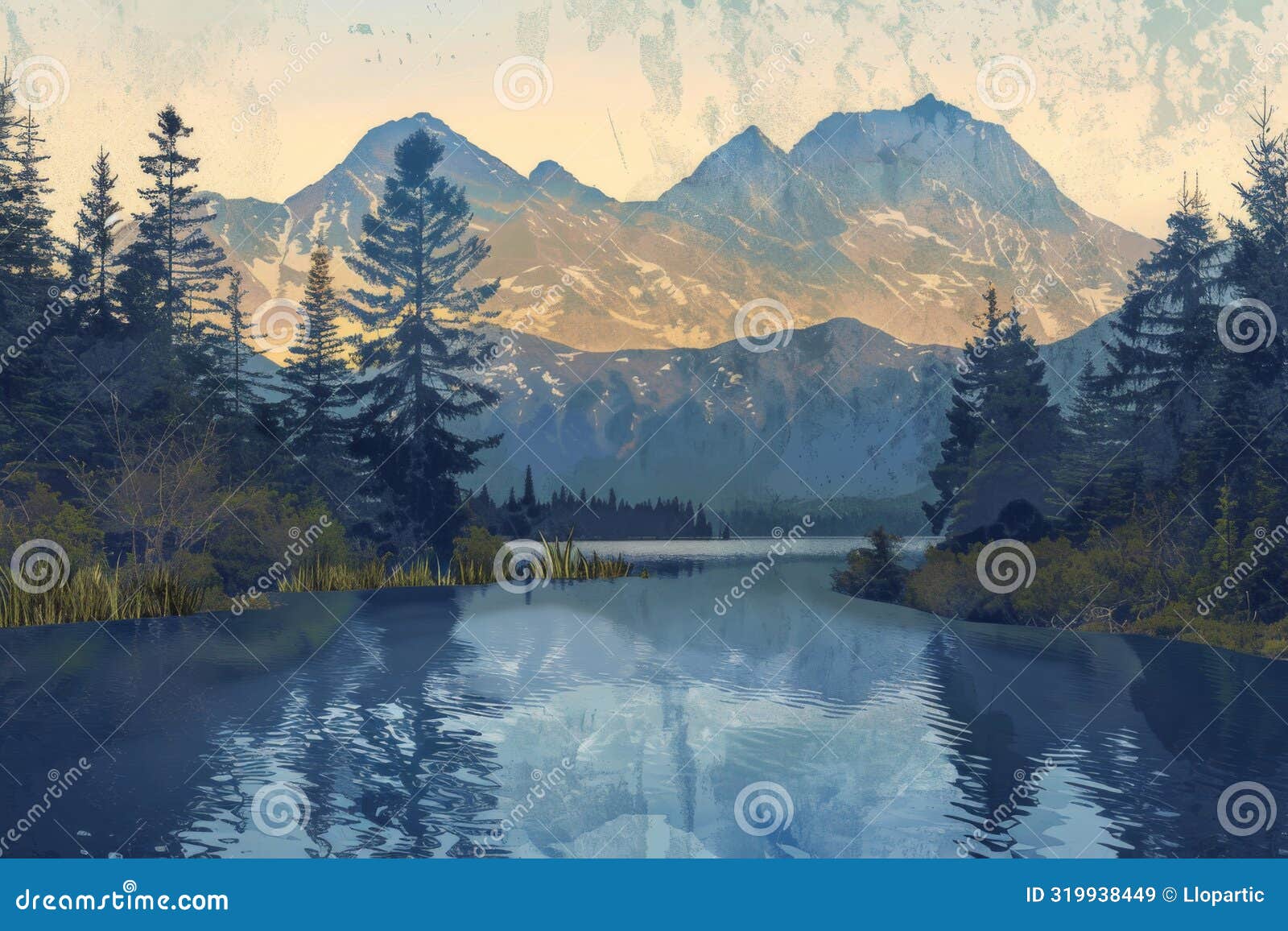 Topographic Map With River, Vector Stock Illustration | CartoonDealer ...