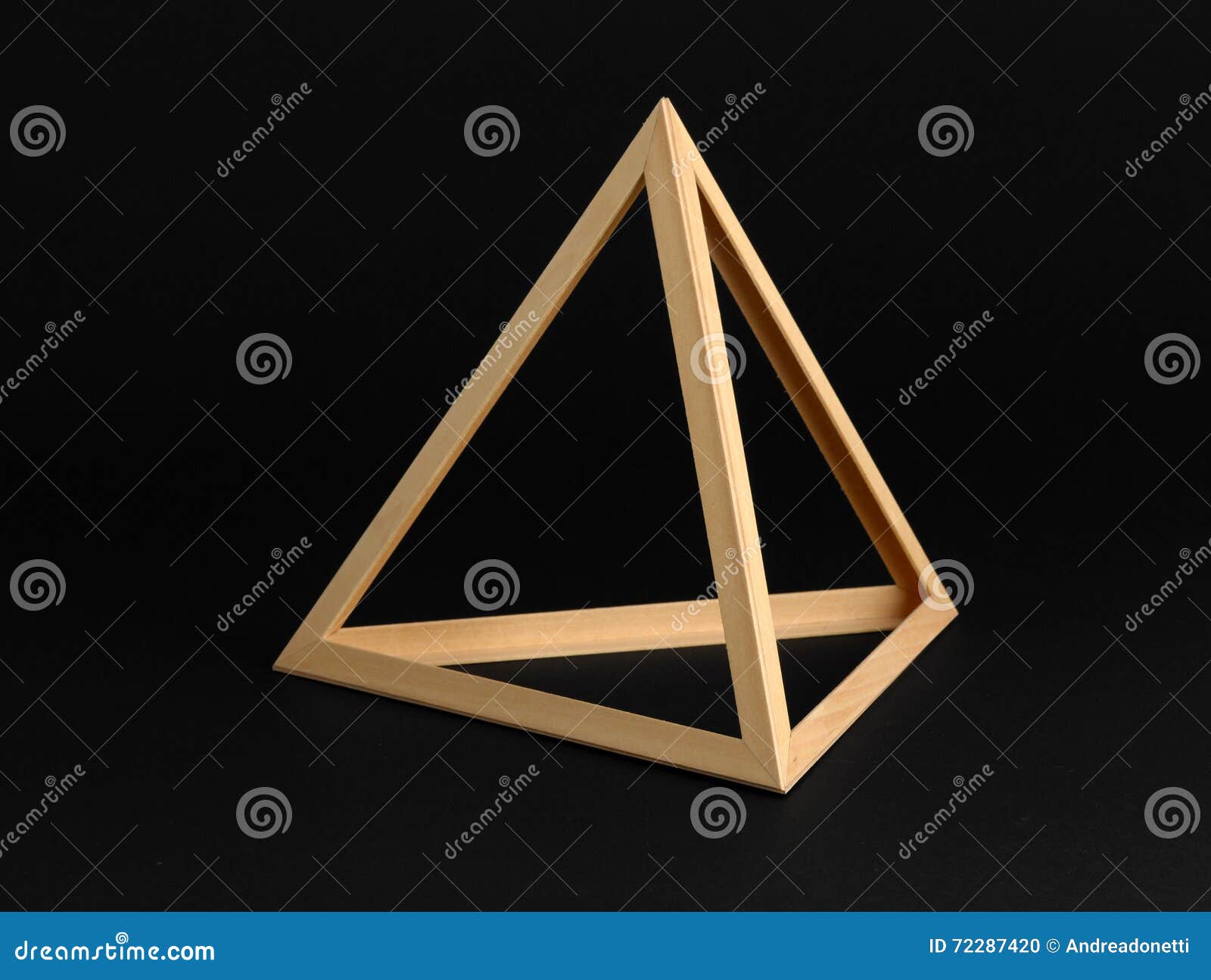 Three Dimensional Triangle on Black Stock Photo - Image of black ...