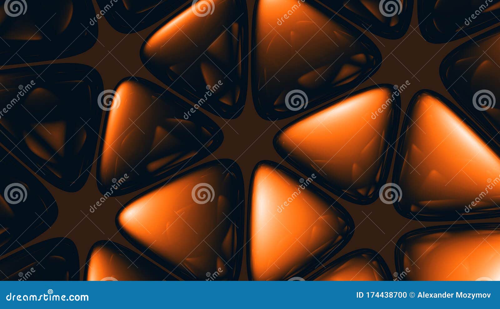 Three-dimensional Triangles with Round Corners 3d Stock Illustration ...