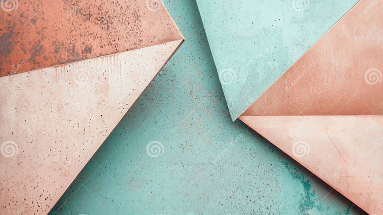 Three-dimensional Triangular Shapes are Protruding from a Turquoise ...