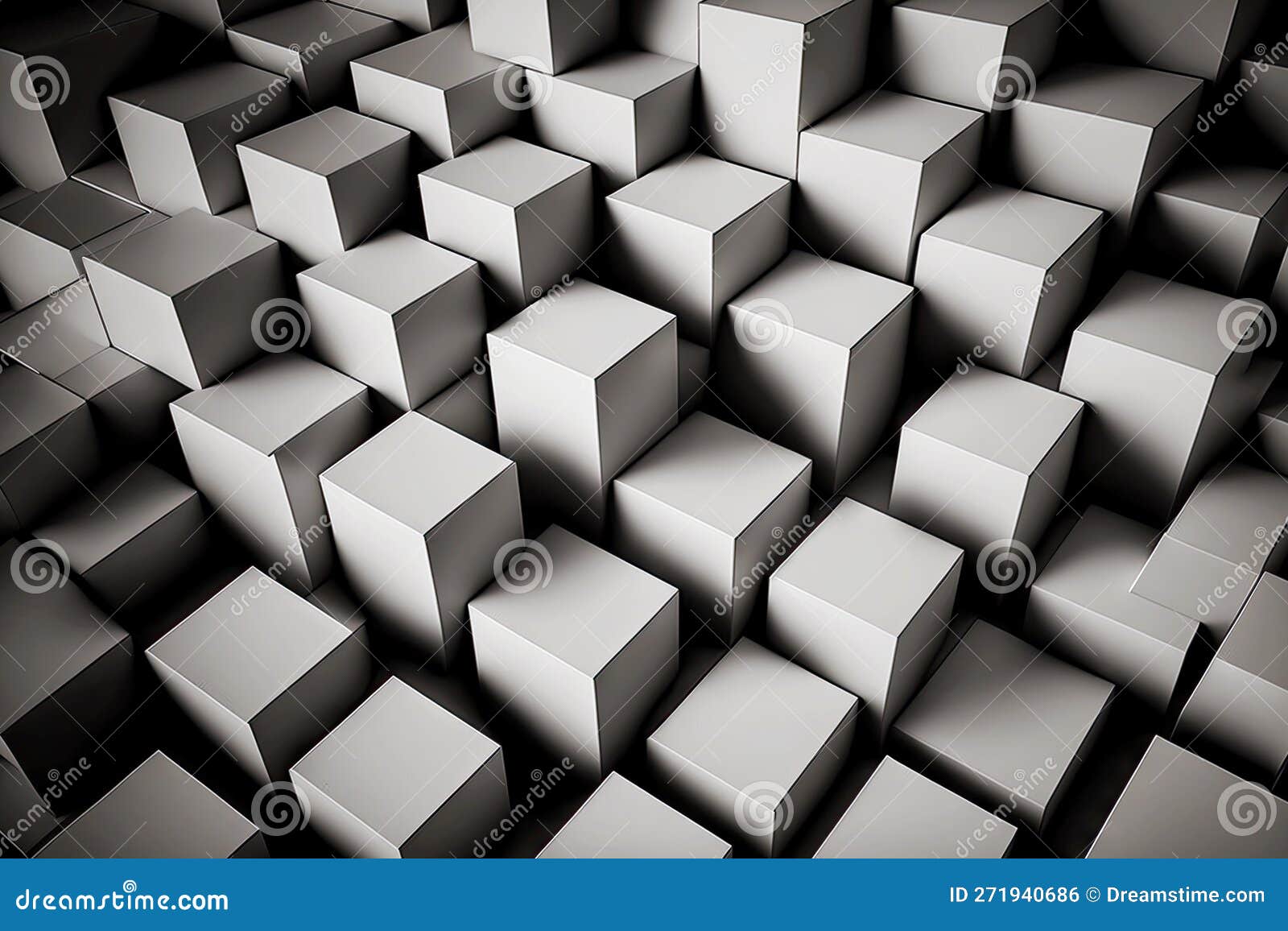 Three-dimensional Uneven Square Grey Tiles Pattern 3d Render Digital ...