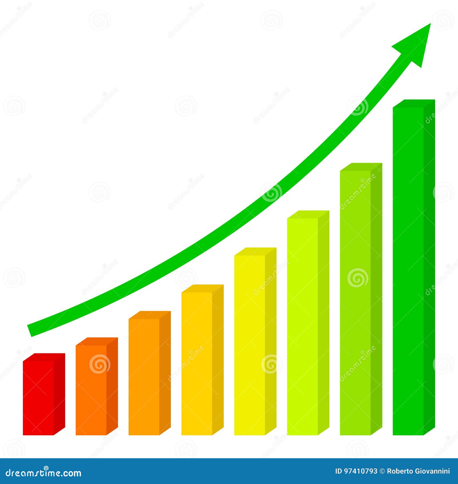 Three Dimensional Up Chart Flat Icon Stock Vector - Illustration of ...