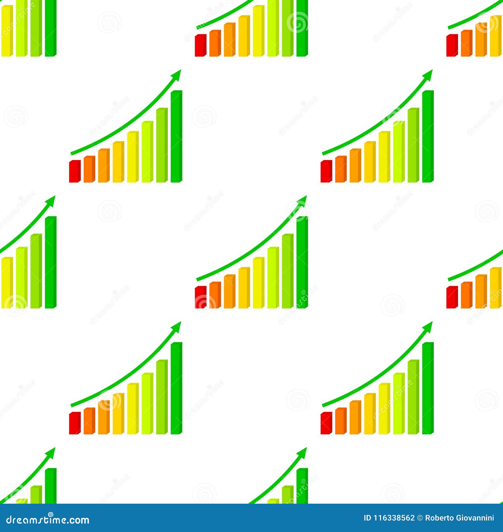 Three Dimensional Up Chart Seamless Stock Vector - Illustration of ...