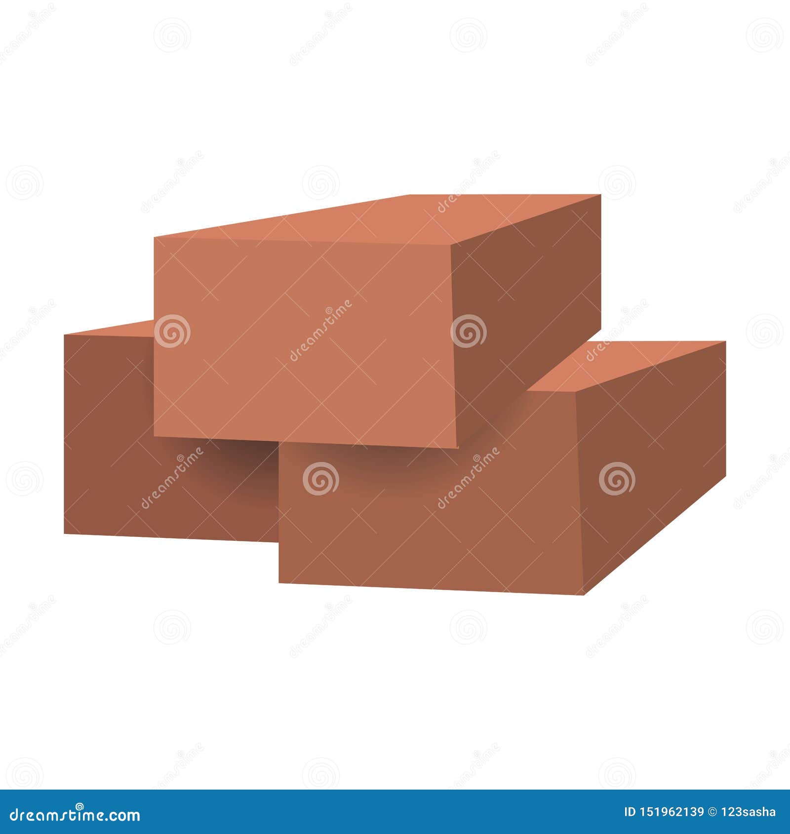 Three-dimensional Vector Bricks Stock Vector - Illustration of vector ...