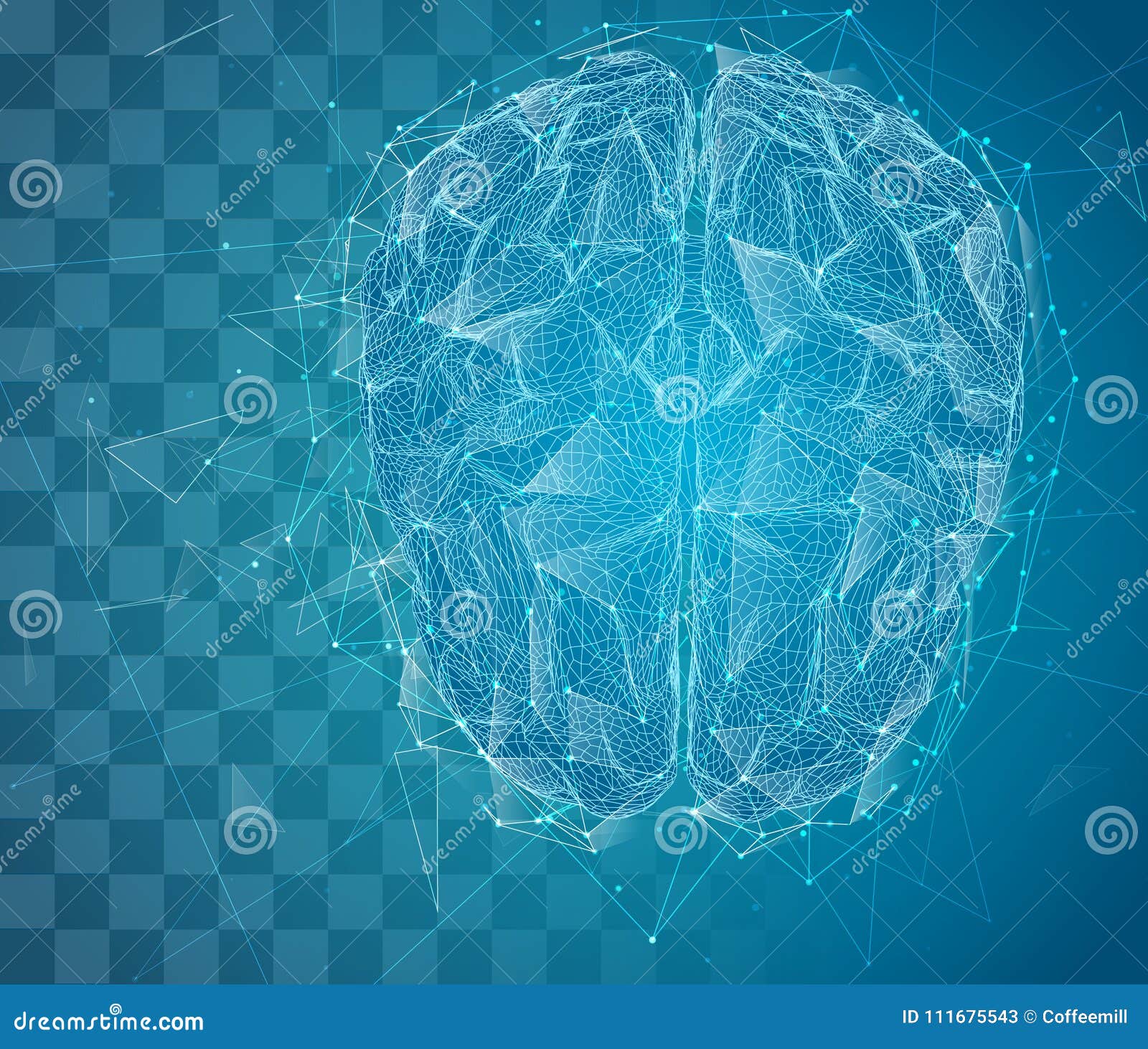 Three-dimensional Vector Cyber Brain. Neural Network Mega-data P Stock Vector - Illustration of ...