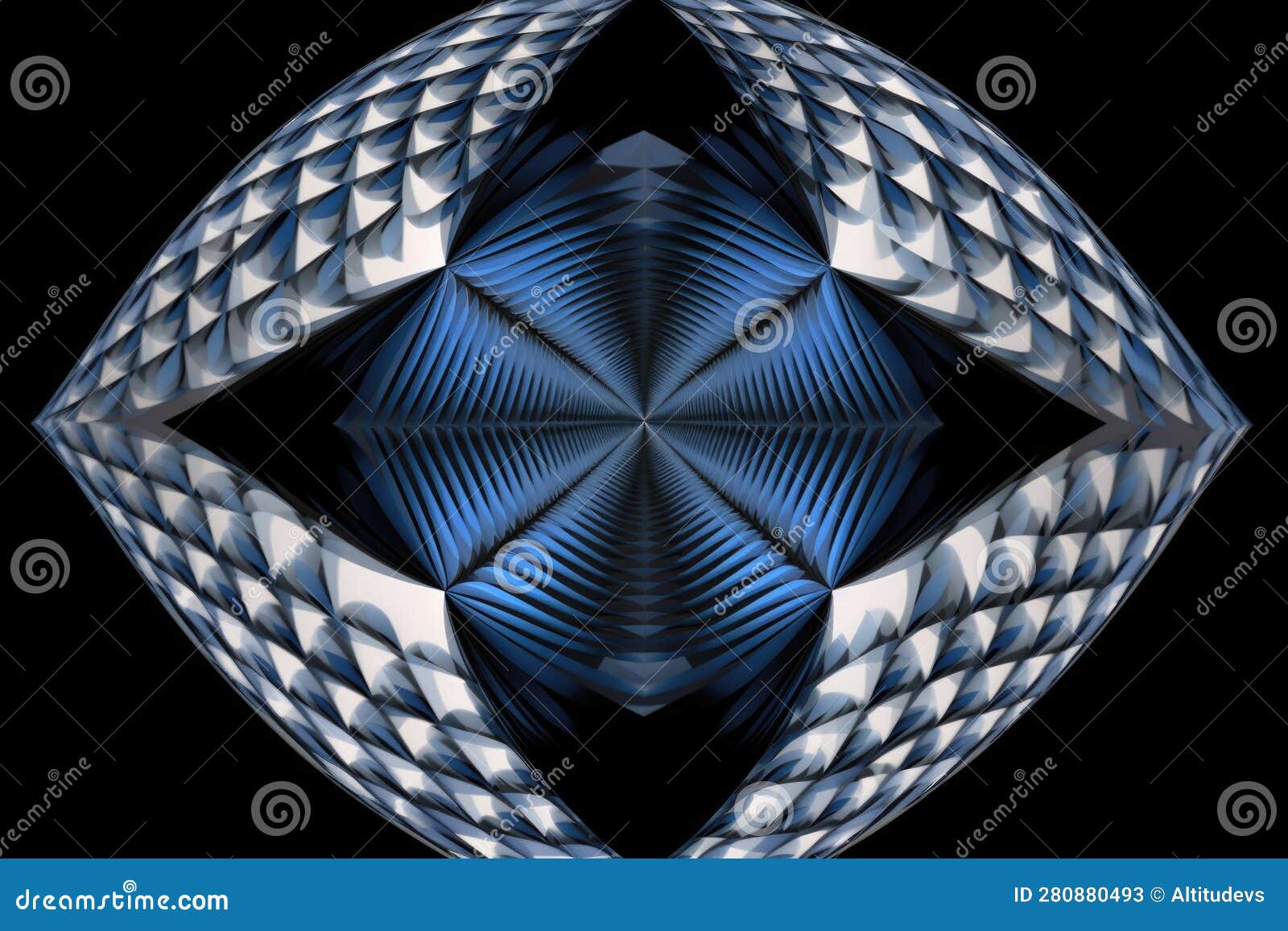 Three-dimensional View of a Symmetrical Shape with Repeating Rotational ...