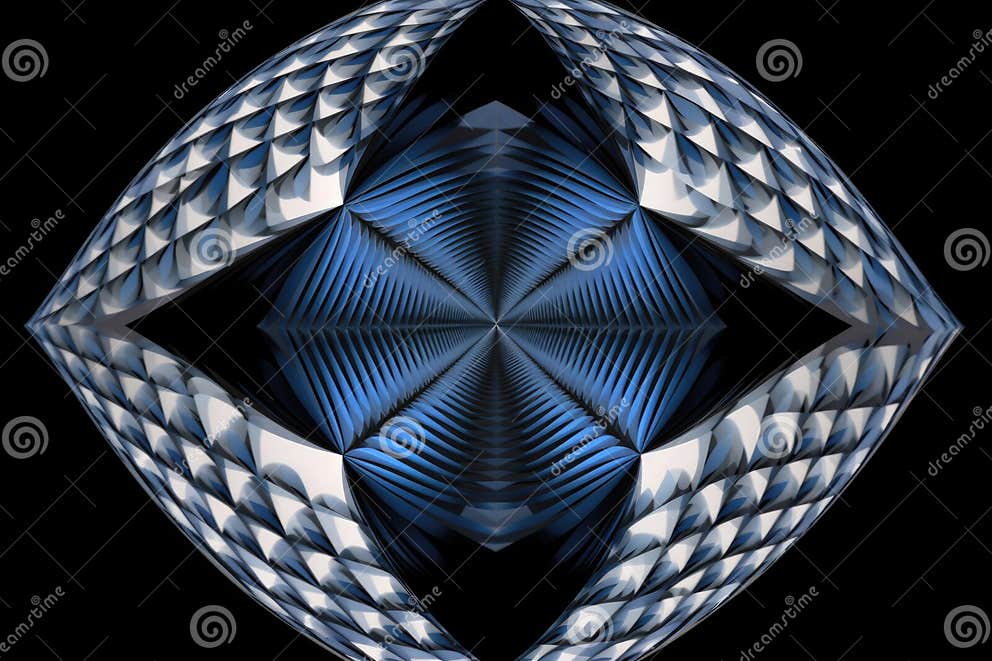 Three-dimensional View of a Symmetrical Shape with Repeating Rotational ...