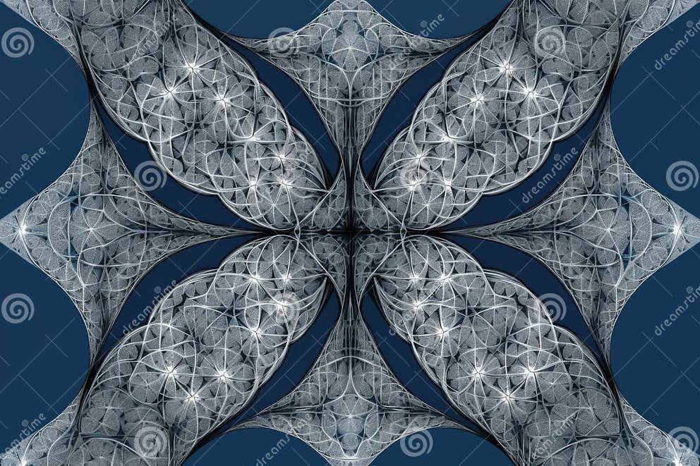 Three-dimensional View of a Symmetrical Shape with Repeating Rotational ...