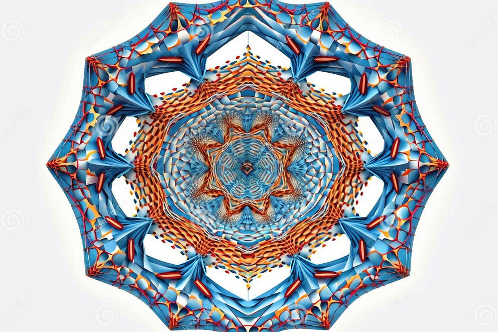 Three-dimensional View of a Symmetrical Shape with Repeating Rotational ...