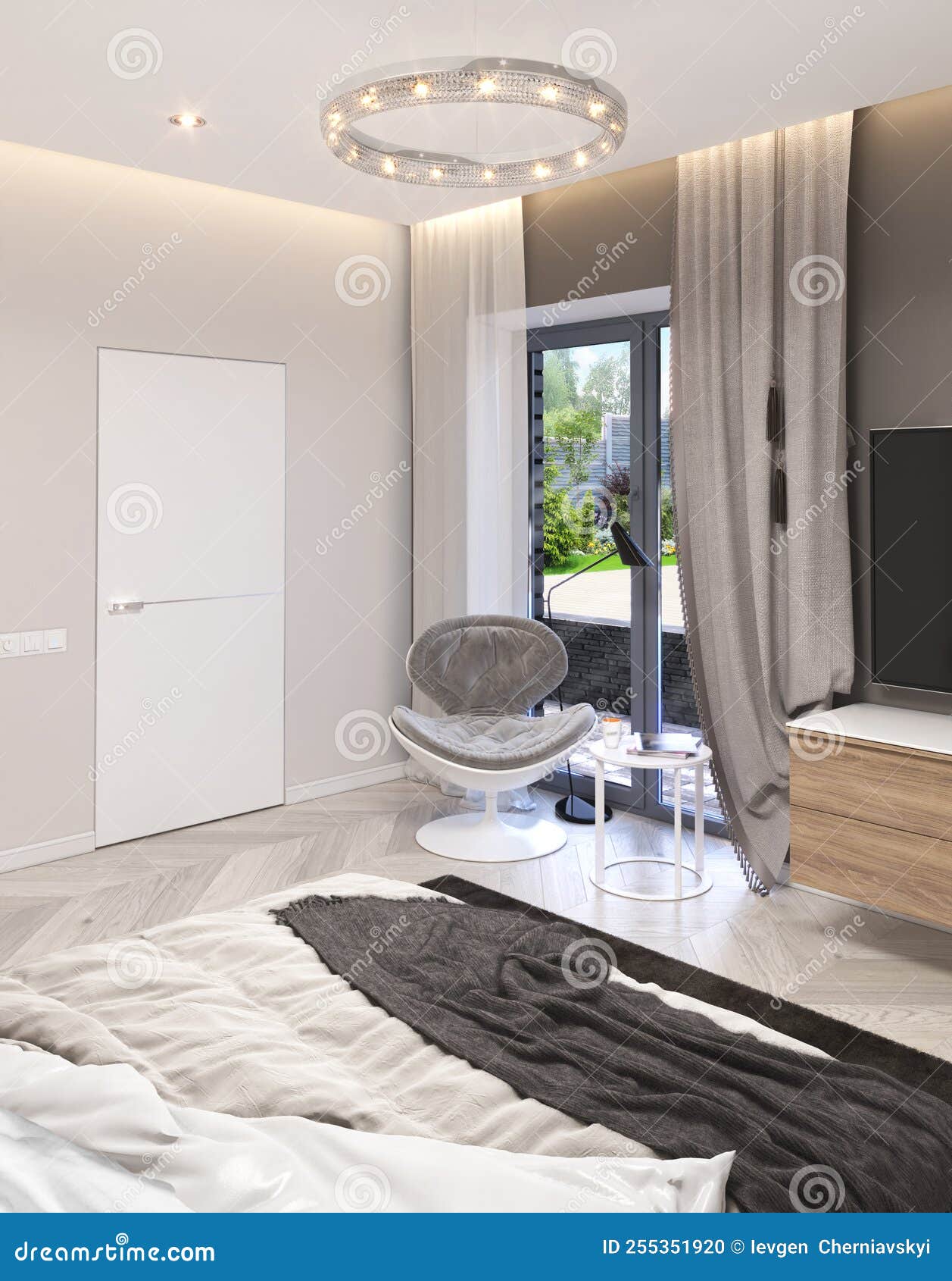 Bedroom in Conservative Styling, 3D Render Stock Illustration ...