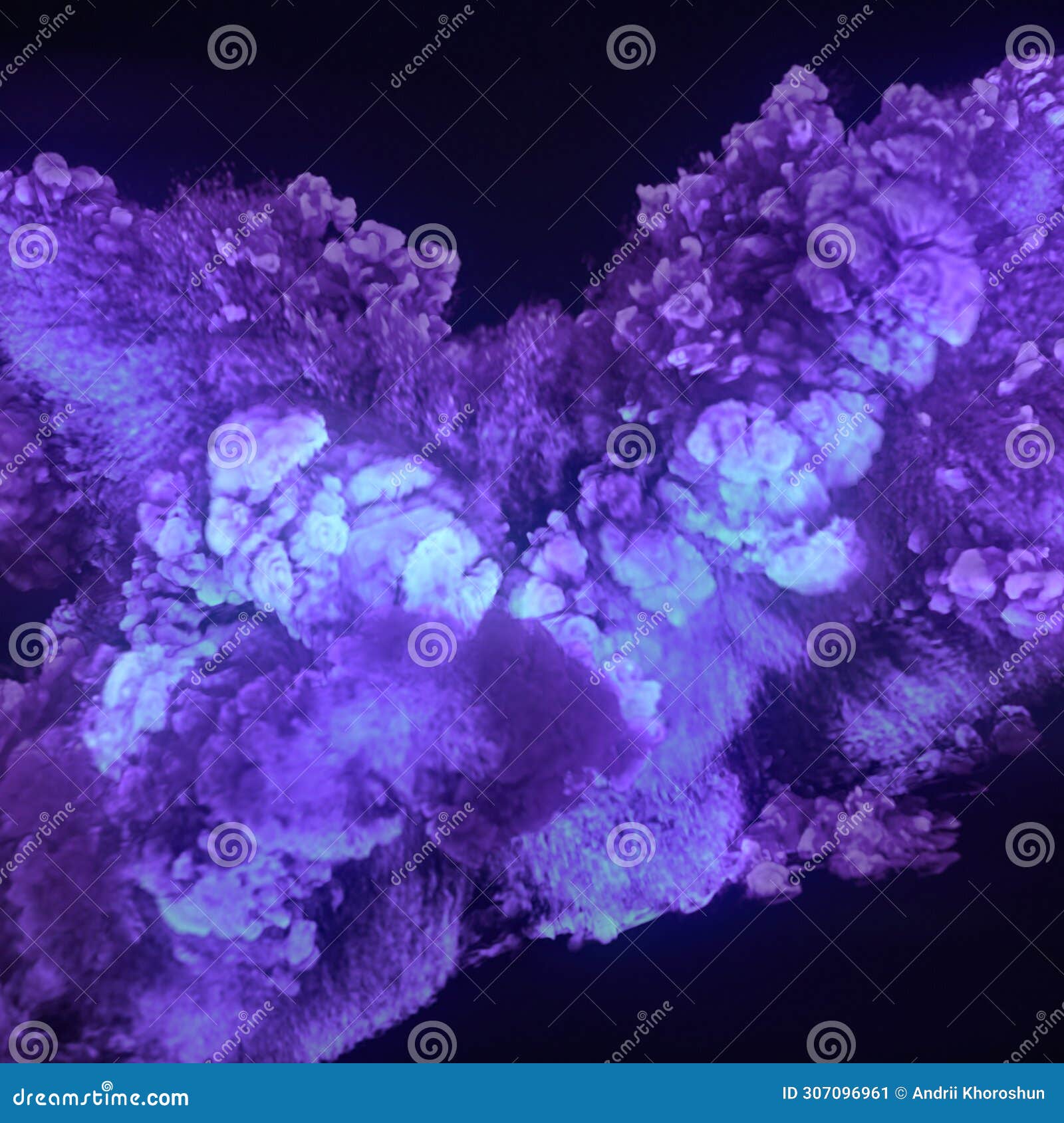 Three-dimensional Visualization of a Chemical Neon Color Explosion. 3d ...