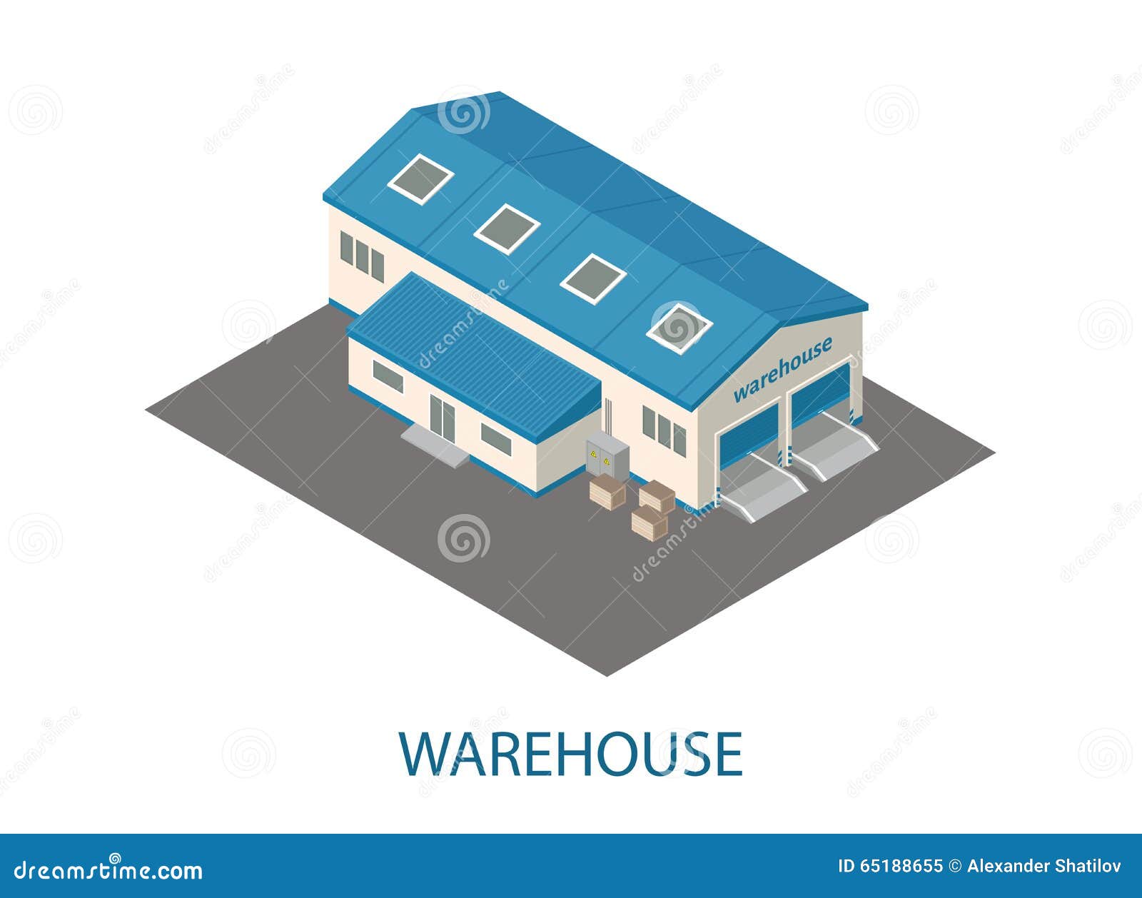 Three-dimensional Warehouse Building Stock Vector - Illustration of ...