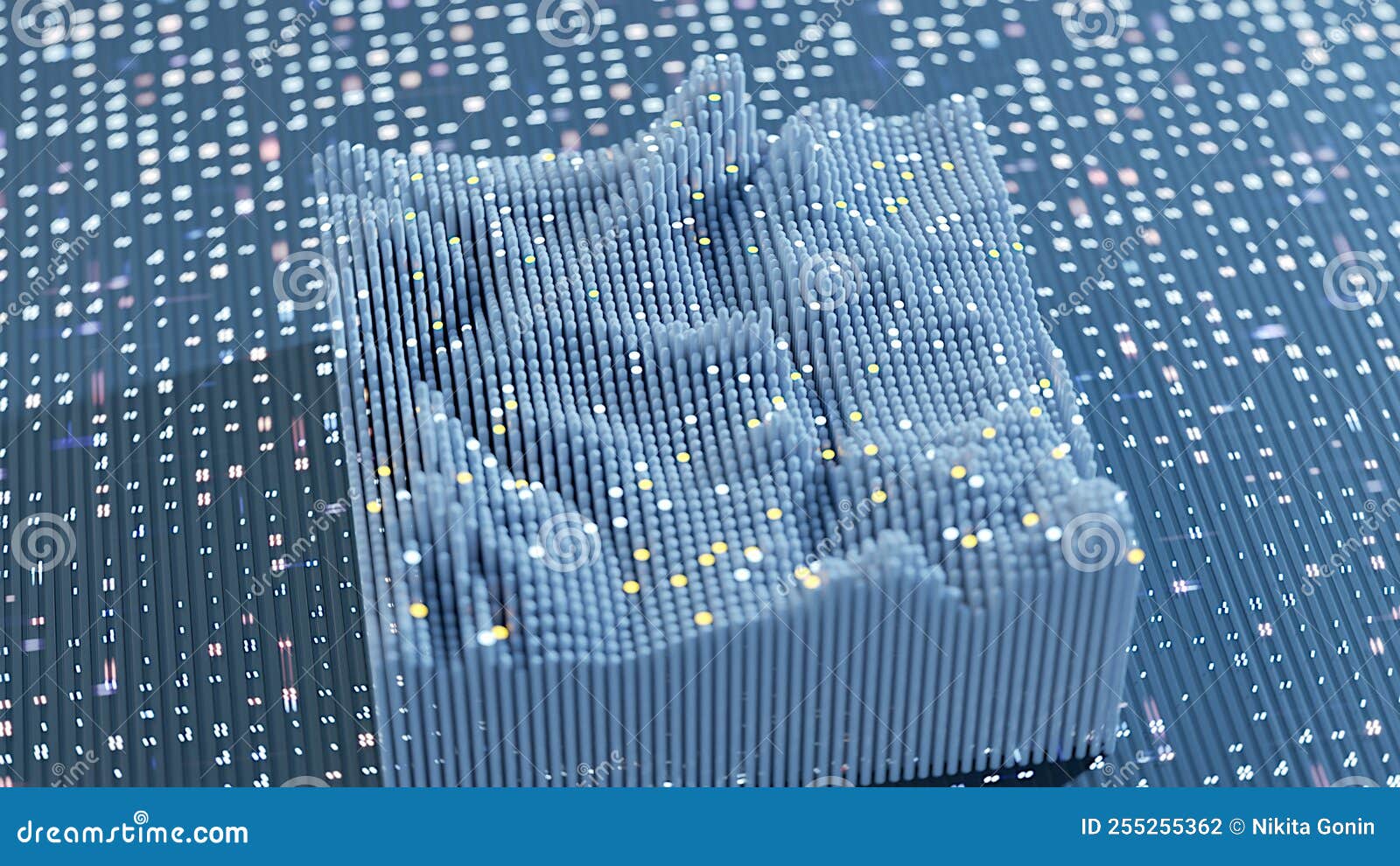 Three Dimensional Wave Vibrations 3D Render Stock Illustration ...