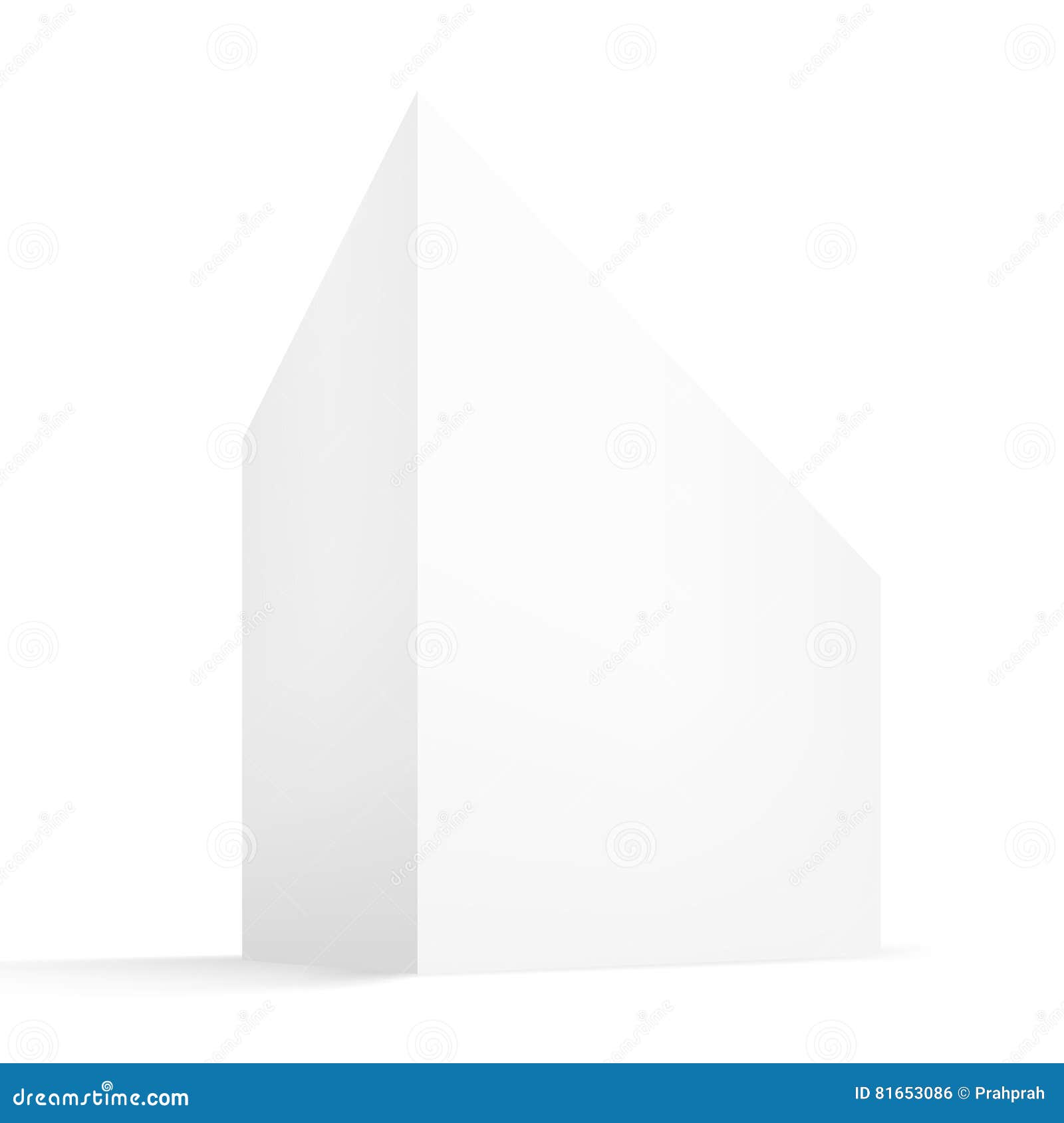 Three-dimensional White Box with Shadow in Perspective Stock ...