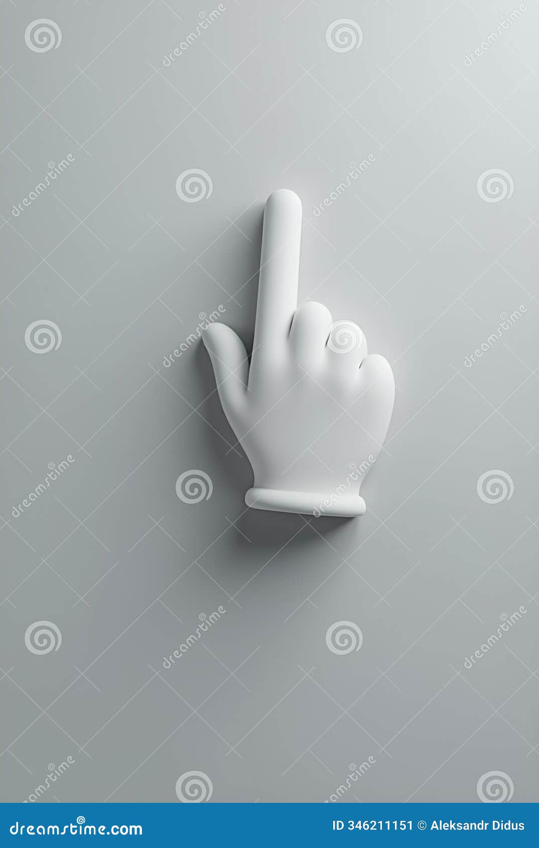 Three Dimensional White Hand Sculpture on Light Gray Wall Stock ...