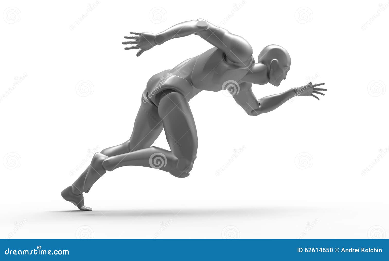 Three Dimensional White Human Run Stock Illustration - Illustration of ...