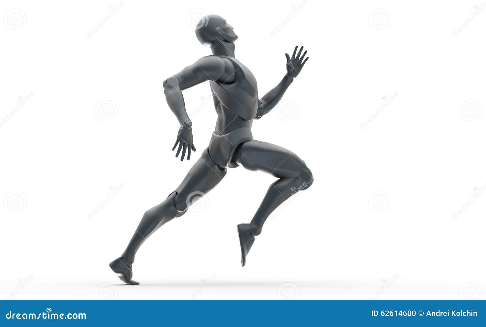 Three Dimensional White Human Run Red Line Stock Illustration ...
