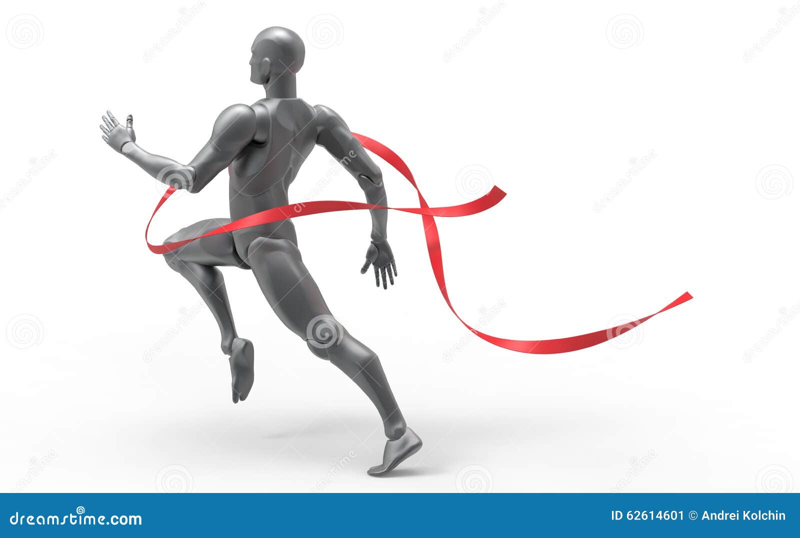 Three Dimensional White Human Run Red Line Stock Illustration ...