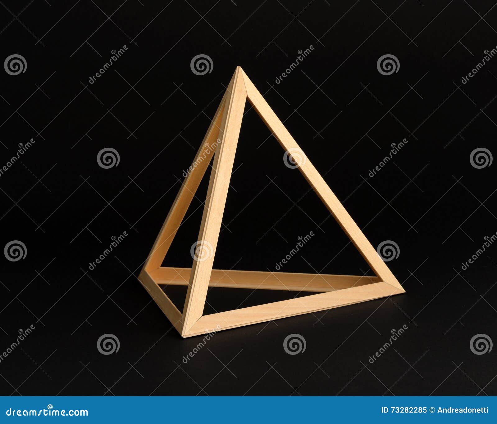 Three Dimensional Wooden Triangle Frame Stock Image - Image of black ...