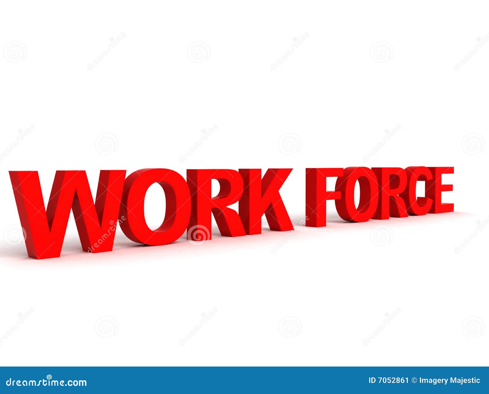 Three Dimensional Work Force Word Stock Illustration - Illustration of ...