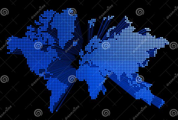 Three Dimensional World Map Stock Illustration - Illustration of black ...