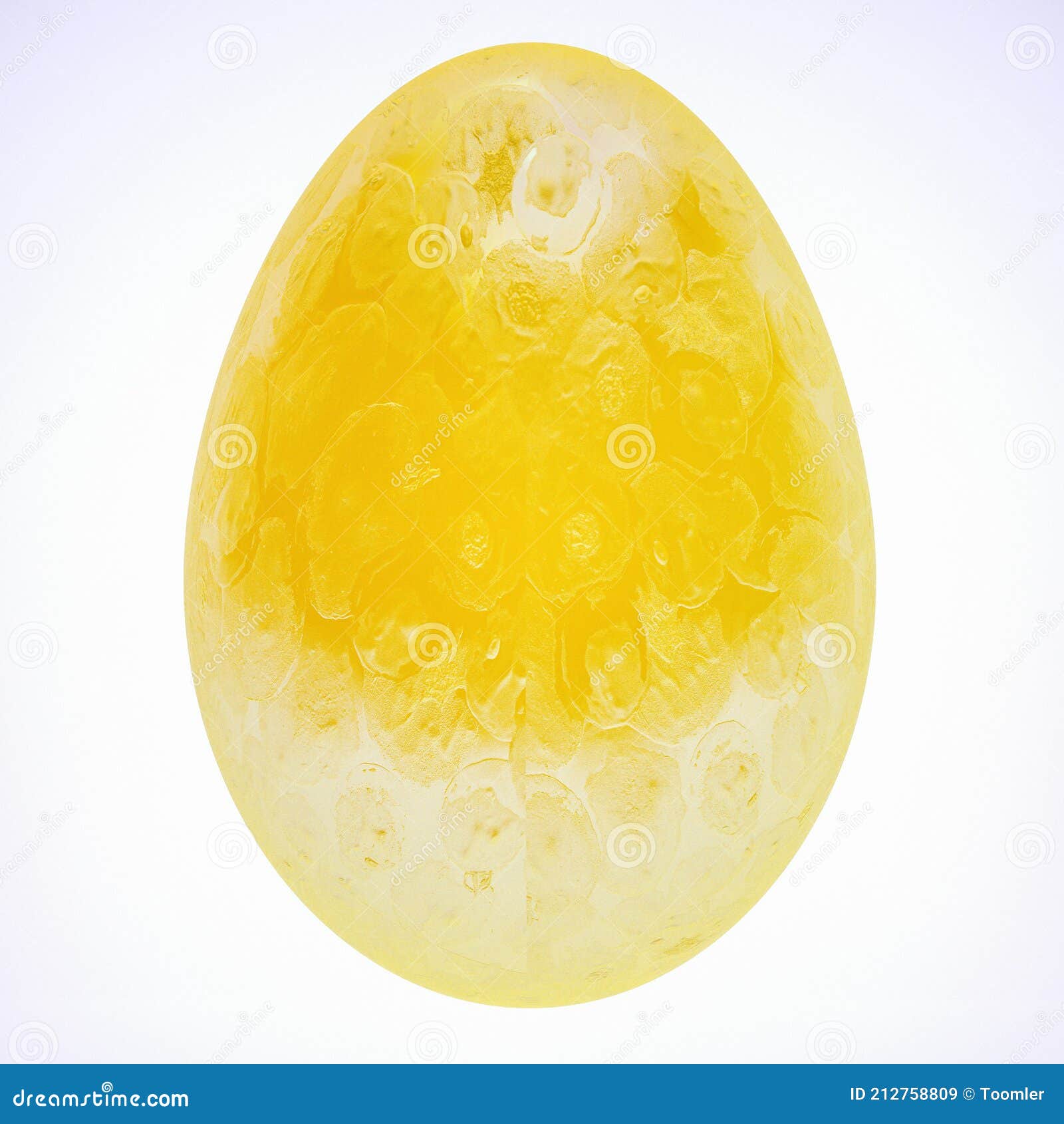 Three-dimensional Yellow Egg with Textured Shell on a White Background ...