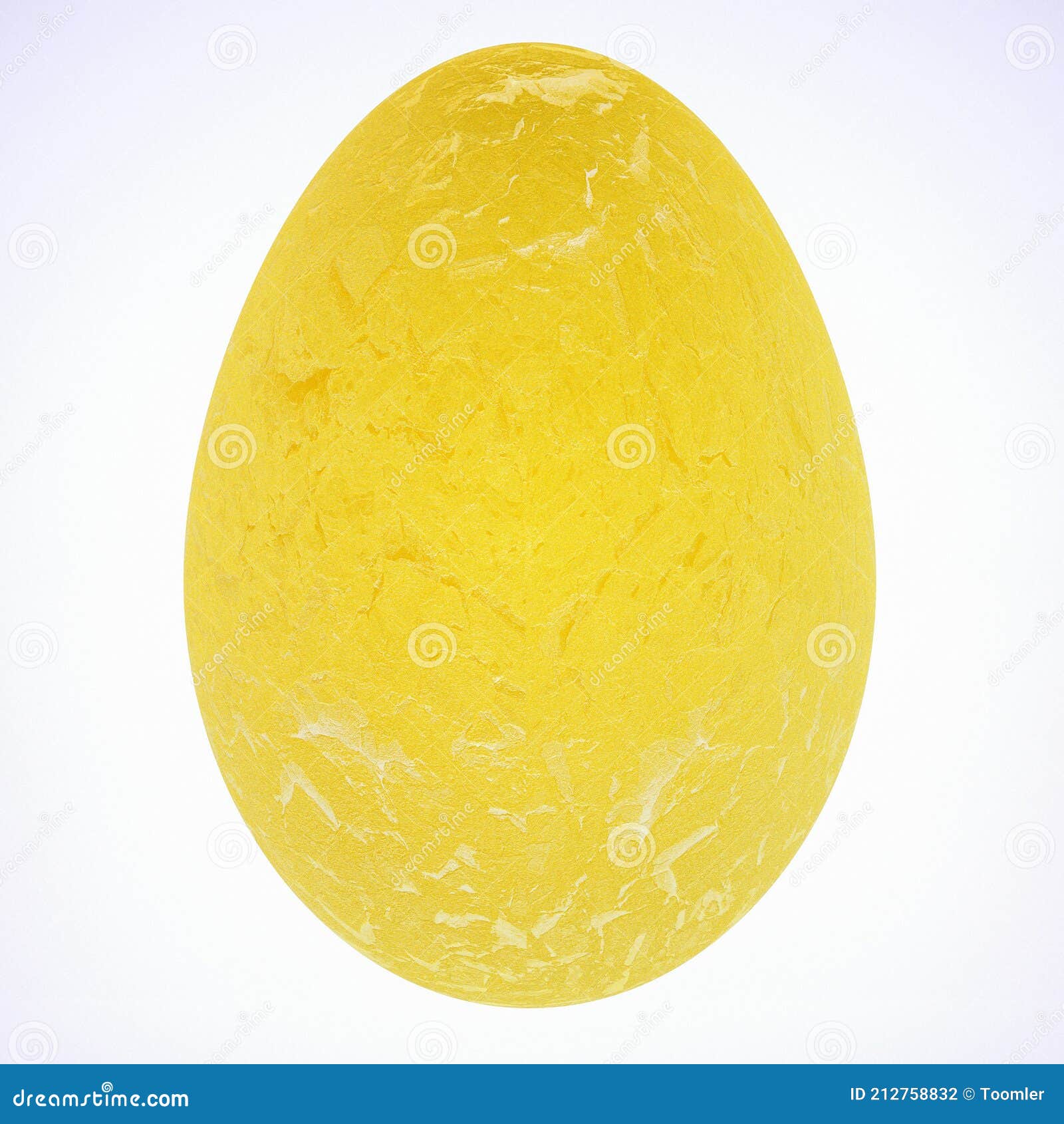 Three-dimensional Yellow Egg with Textured Shell on a White Background ...