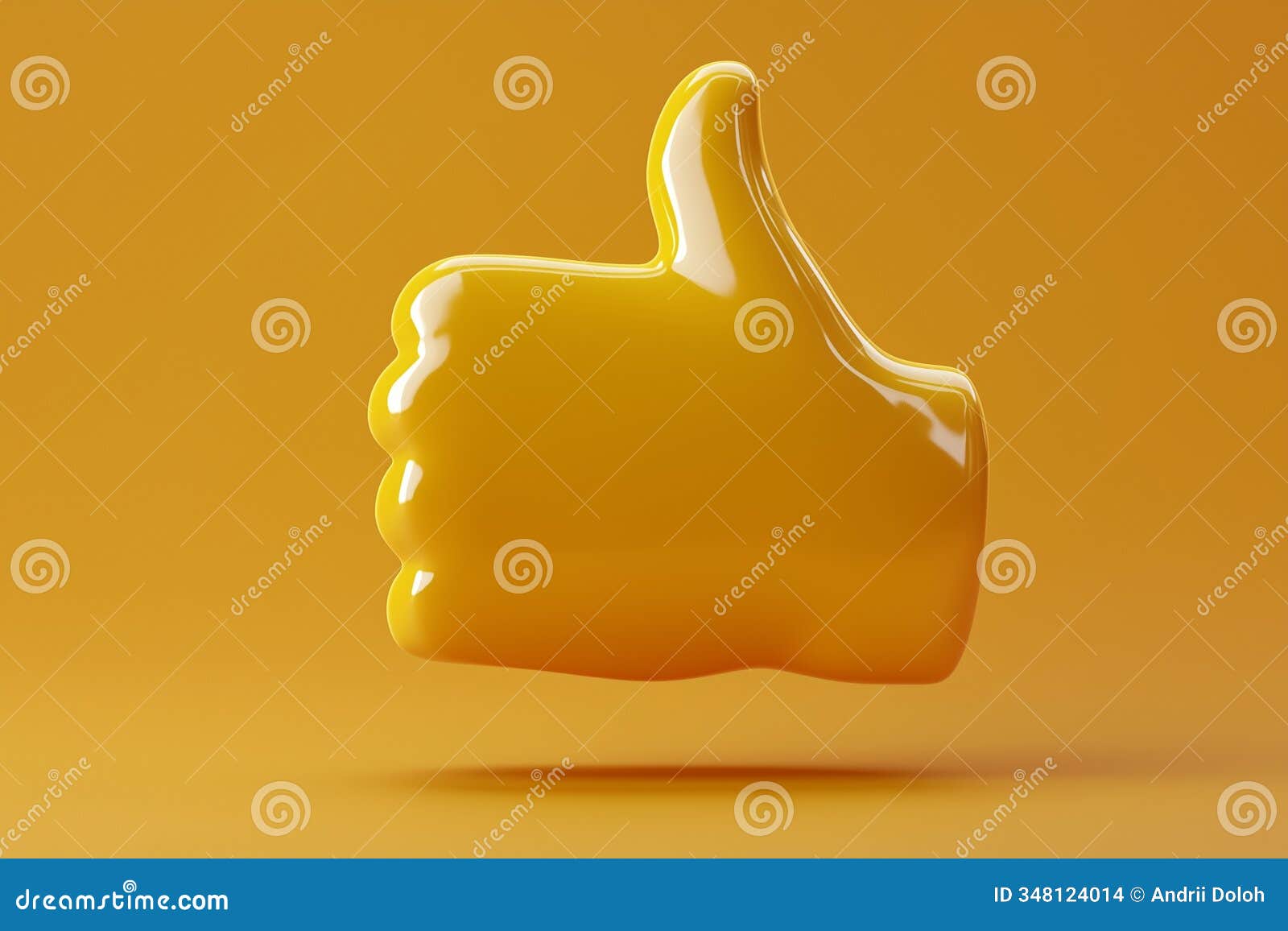 Three-Dimensional Yellow Thumbs-Up Icon Stock Photo - Image of model ...